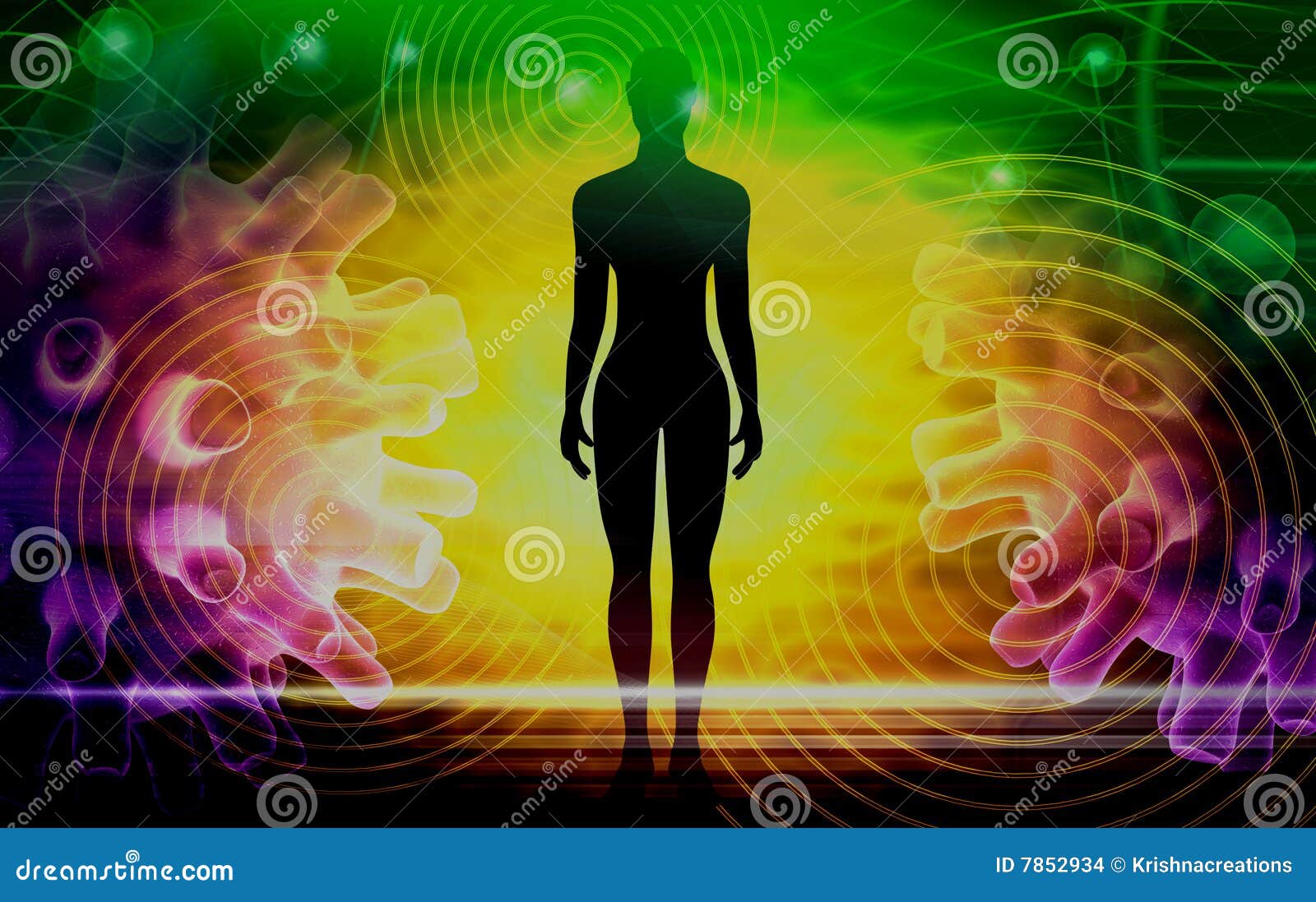 Herpes Simplex Virus with Human Body Stock Illustration - Illustration ...