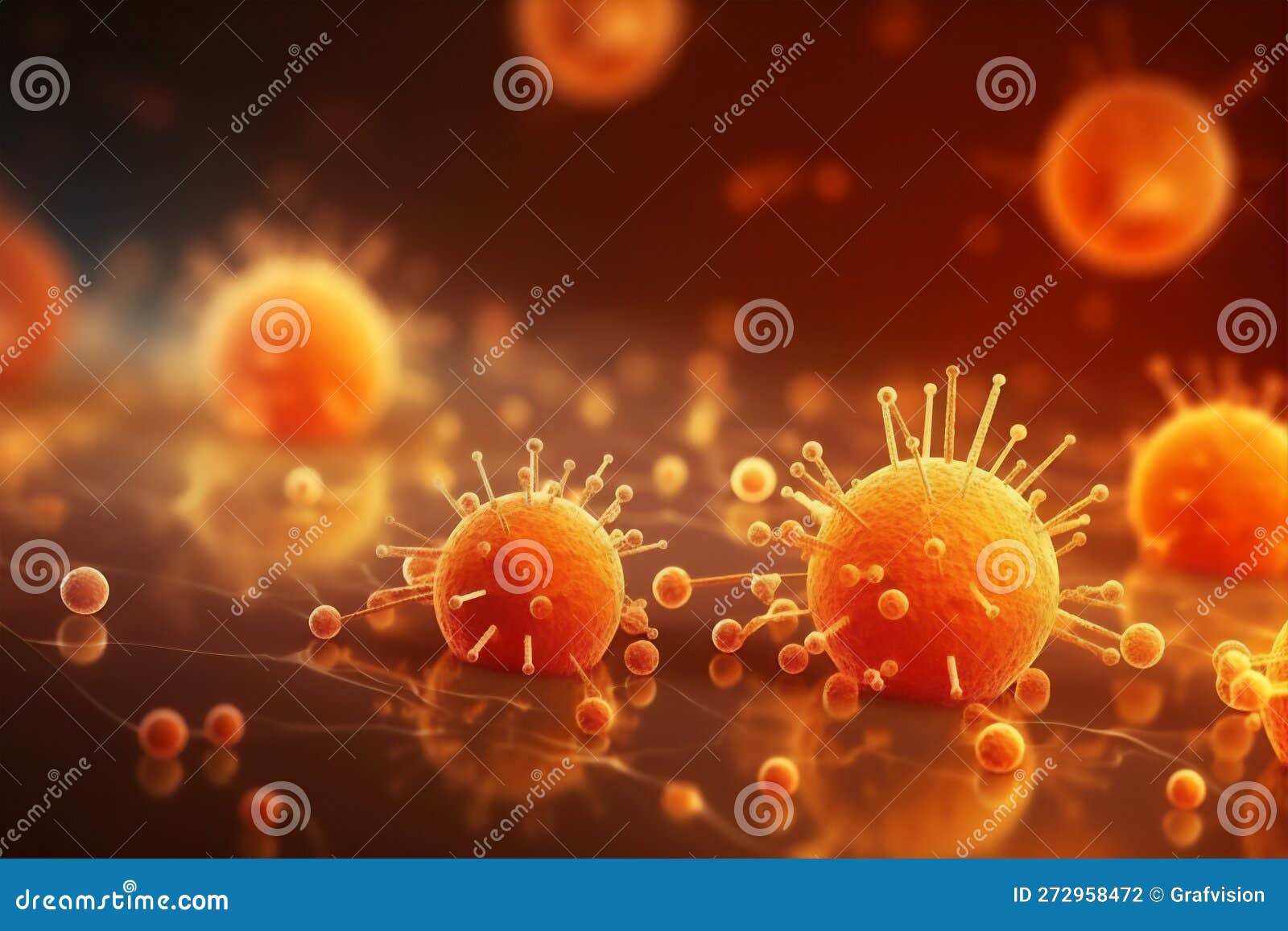 Germs Microorganism Cells Under Microscope. Viruses, Bacteria And ...