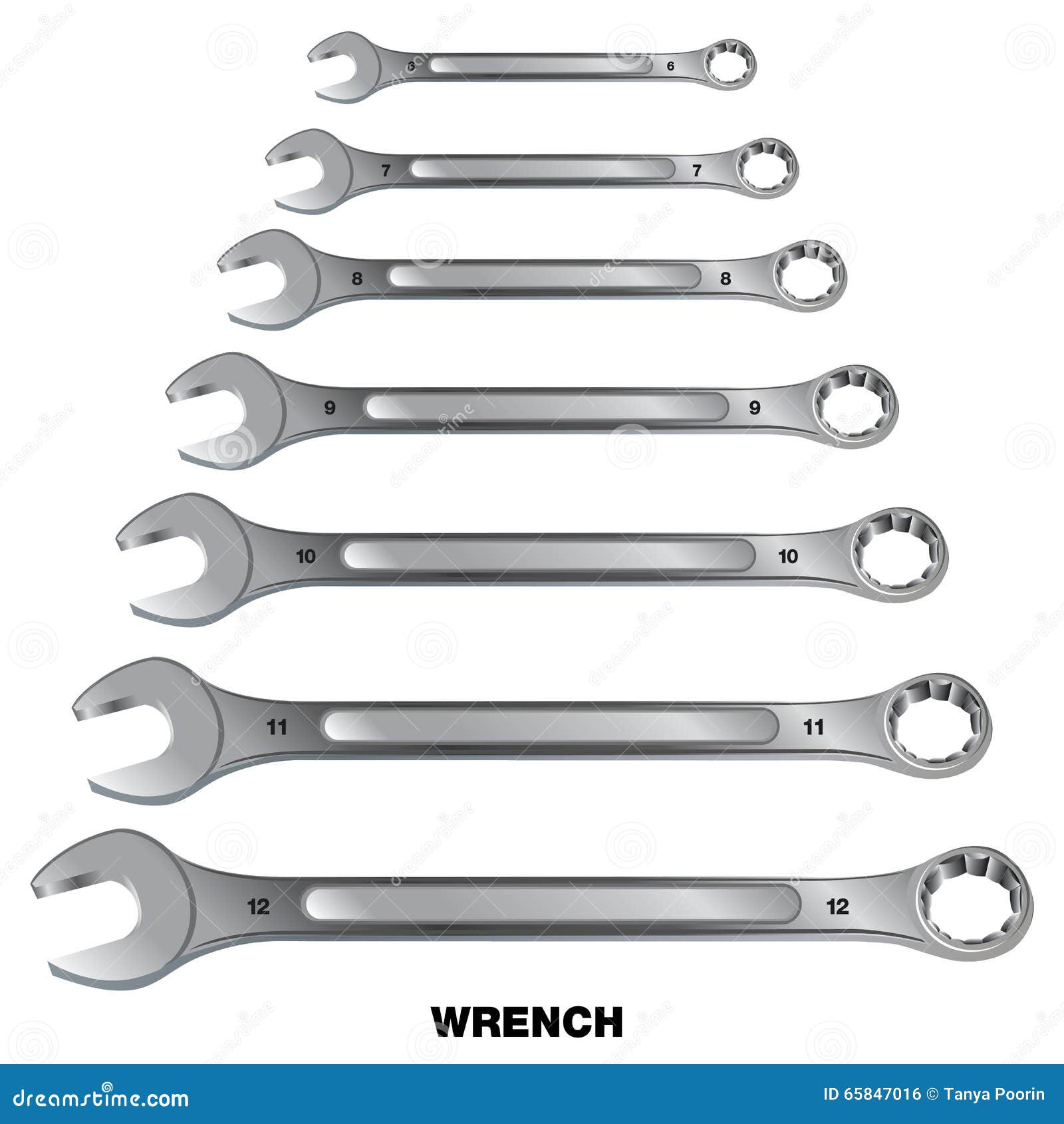 Herramienta De La Llave Llave Aislada En El Fondo Blanco Ilustración ...