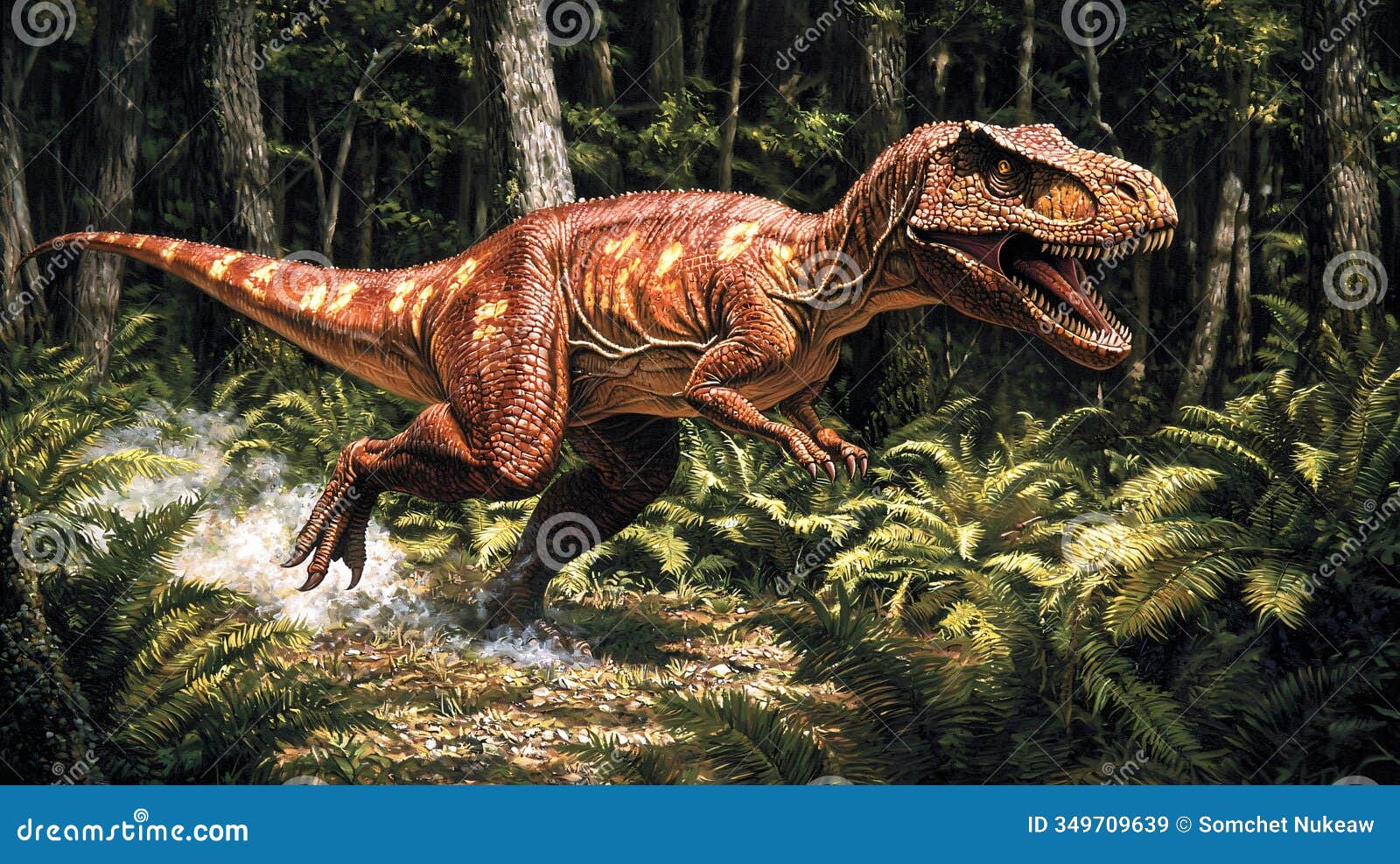 A Primeval Forest, Vintage Engraved Art Line Drawing Vector ...