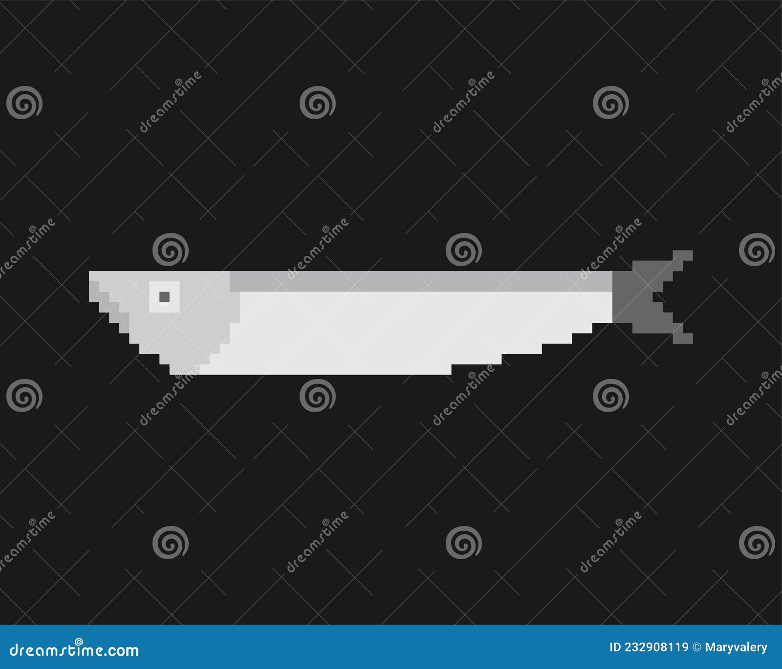 Herring Pixel Art. Fish Pixelated 8 Bit. Vector Illustration ...