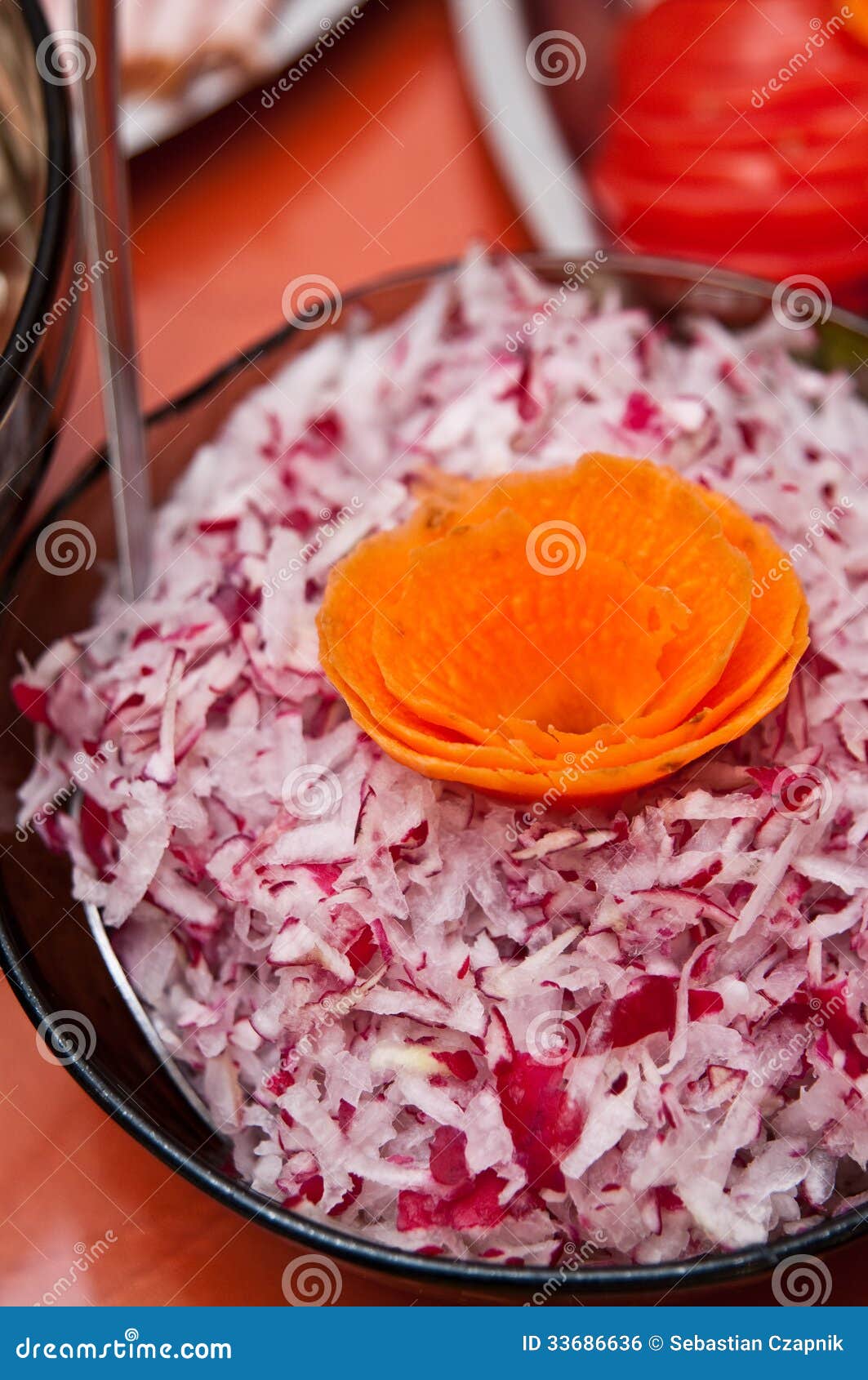 Herring Salad with Shredded Radish Stock Photo - Image of meal, herring ...