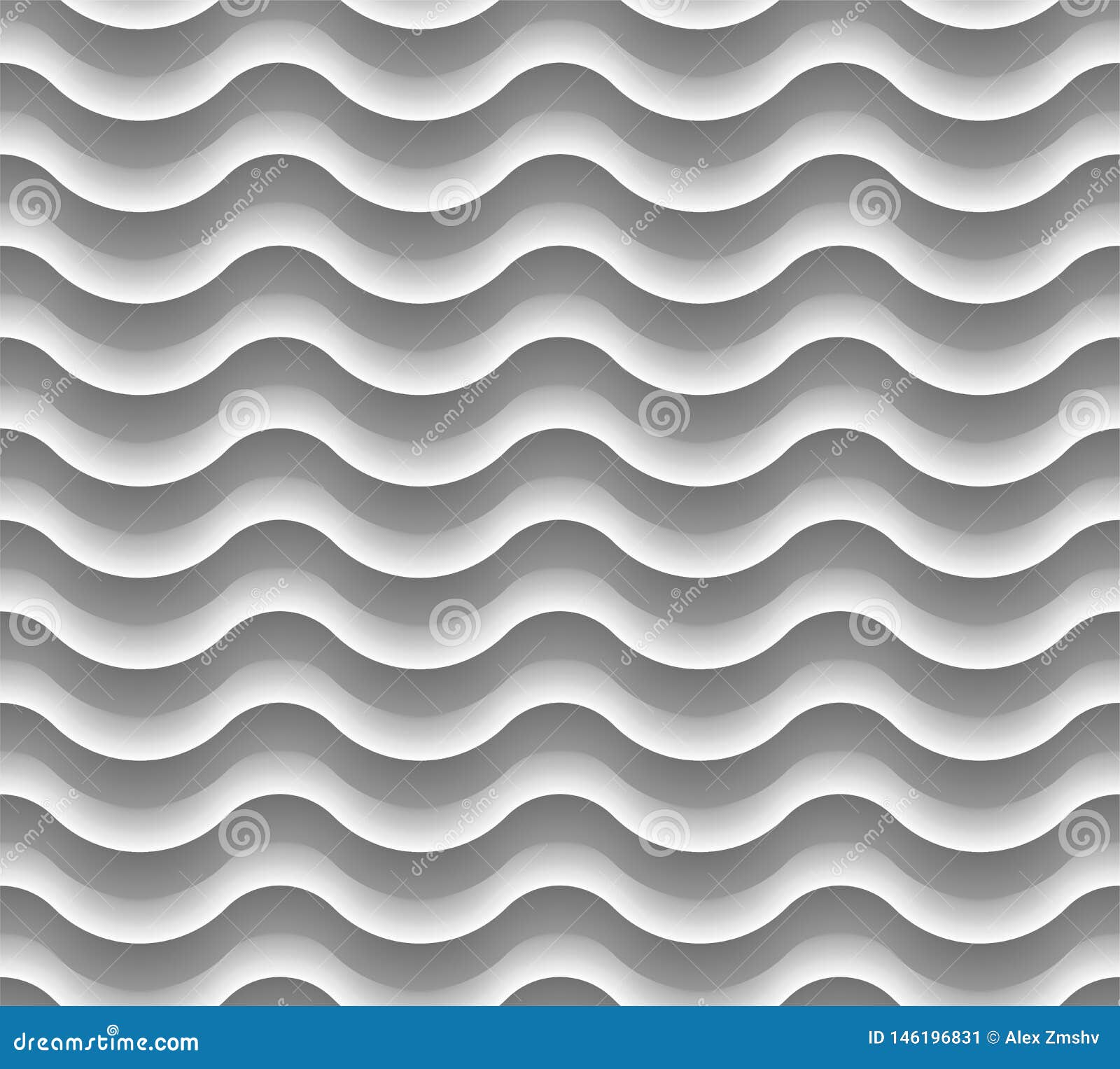 Wavy Shadow Geometric Seamless Pattern Vector Stock Vector ...
