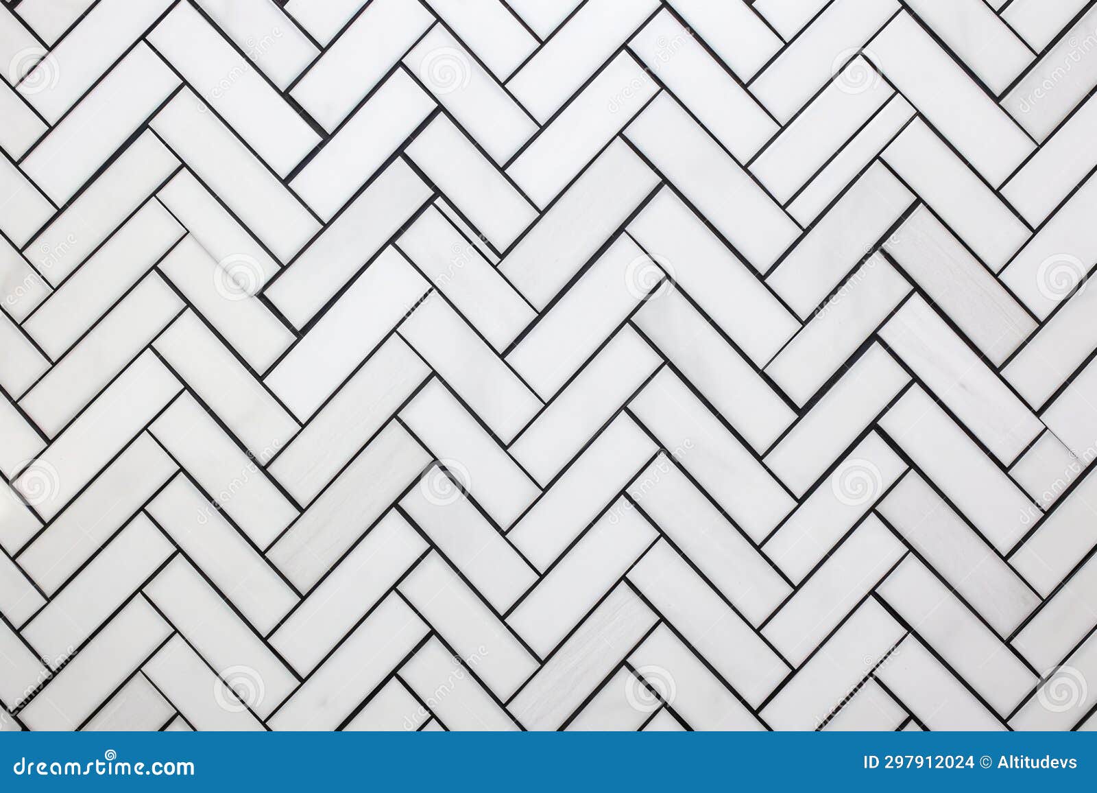 Herringbone Arrangement of White Subway Tiles Stock Photo - Image of ...