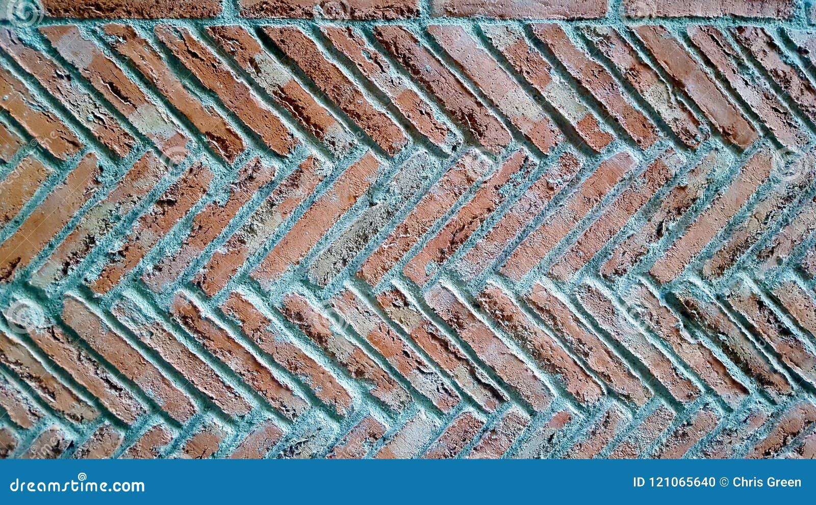 Herringbone Brick Pattern Wall. Cement Pointing Stock Photo - Image of ...