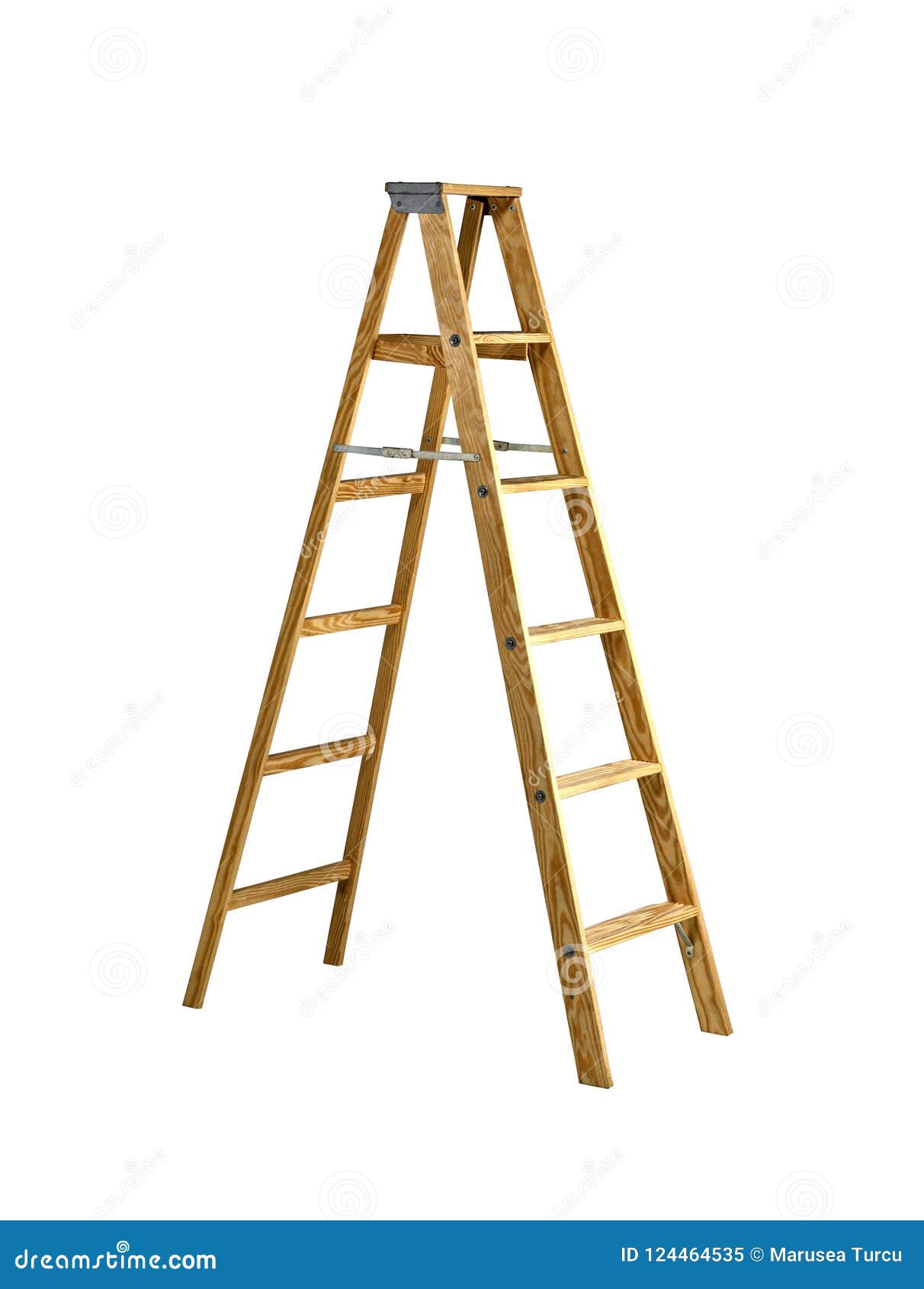 Herringbone Ladder Isolated Stock Image - Image of adjustable, isolated ...