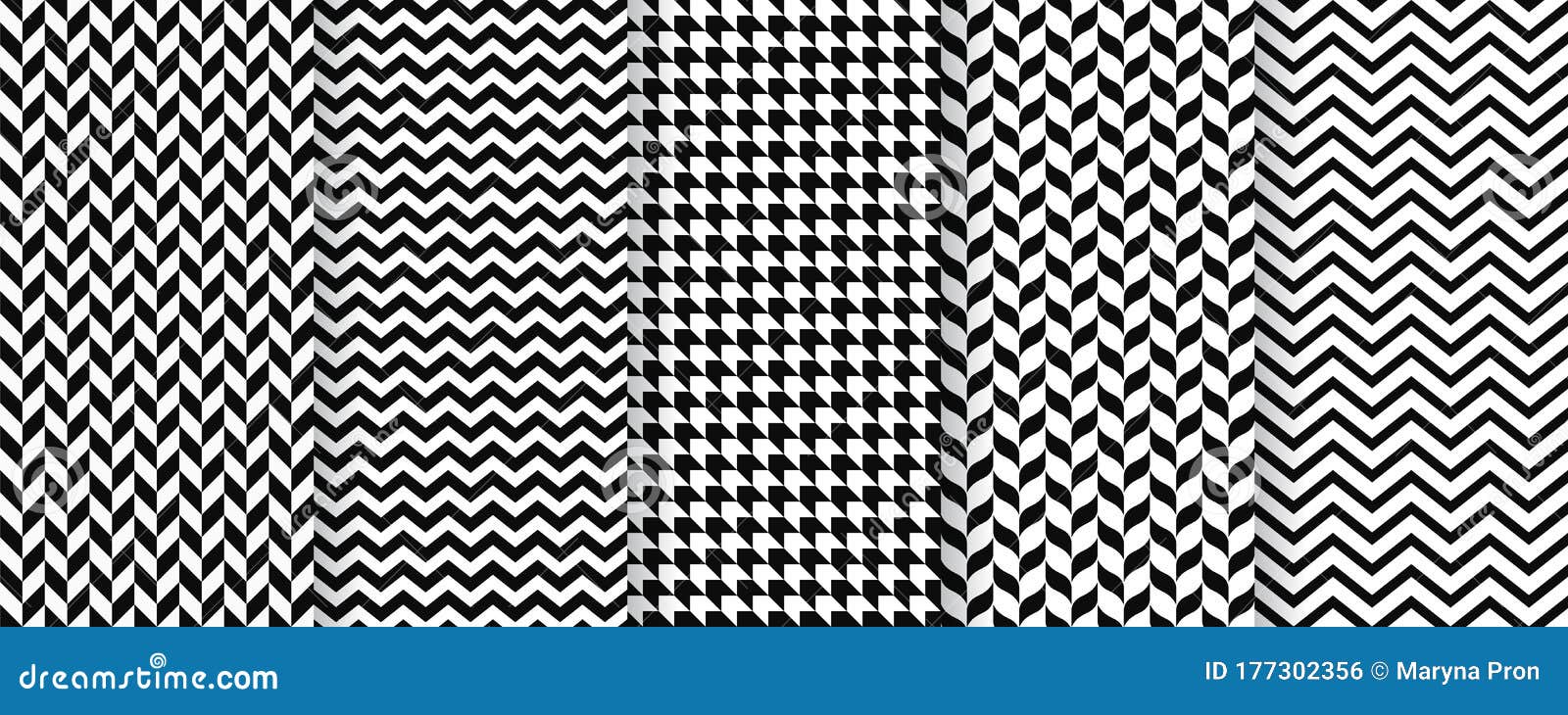 Herringbone Seamless Pattern. Set Twill Prints. Vector Illustration ...