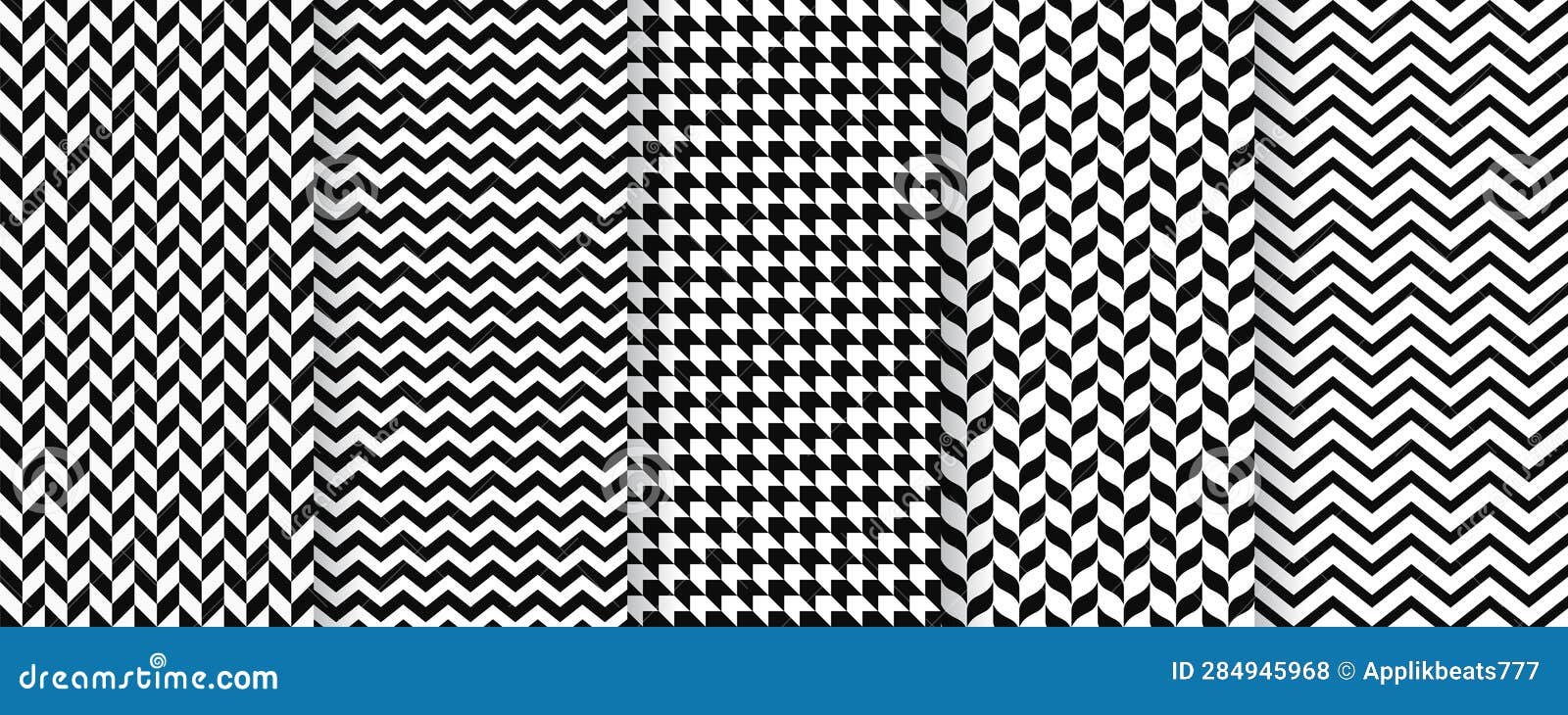 Herringbone Seamless Pattern. Set Twill Prints. Vector Illustration ...
