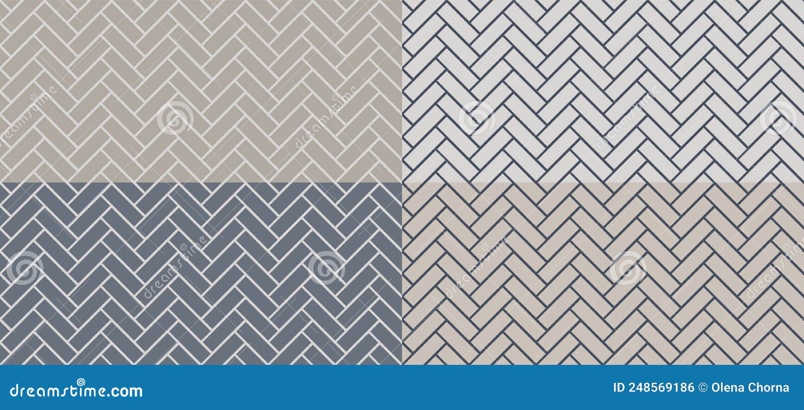 Herringbone Tile Patterns. Diagonal Grey Ceramic Bricks Backgrounds Stock Vector - Illustration ...