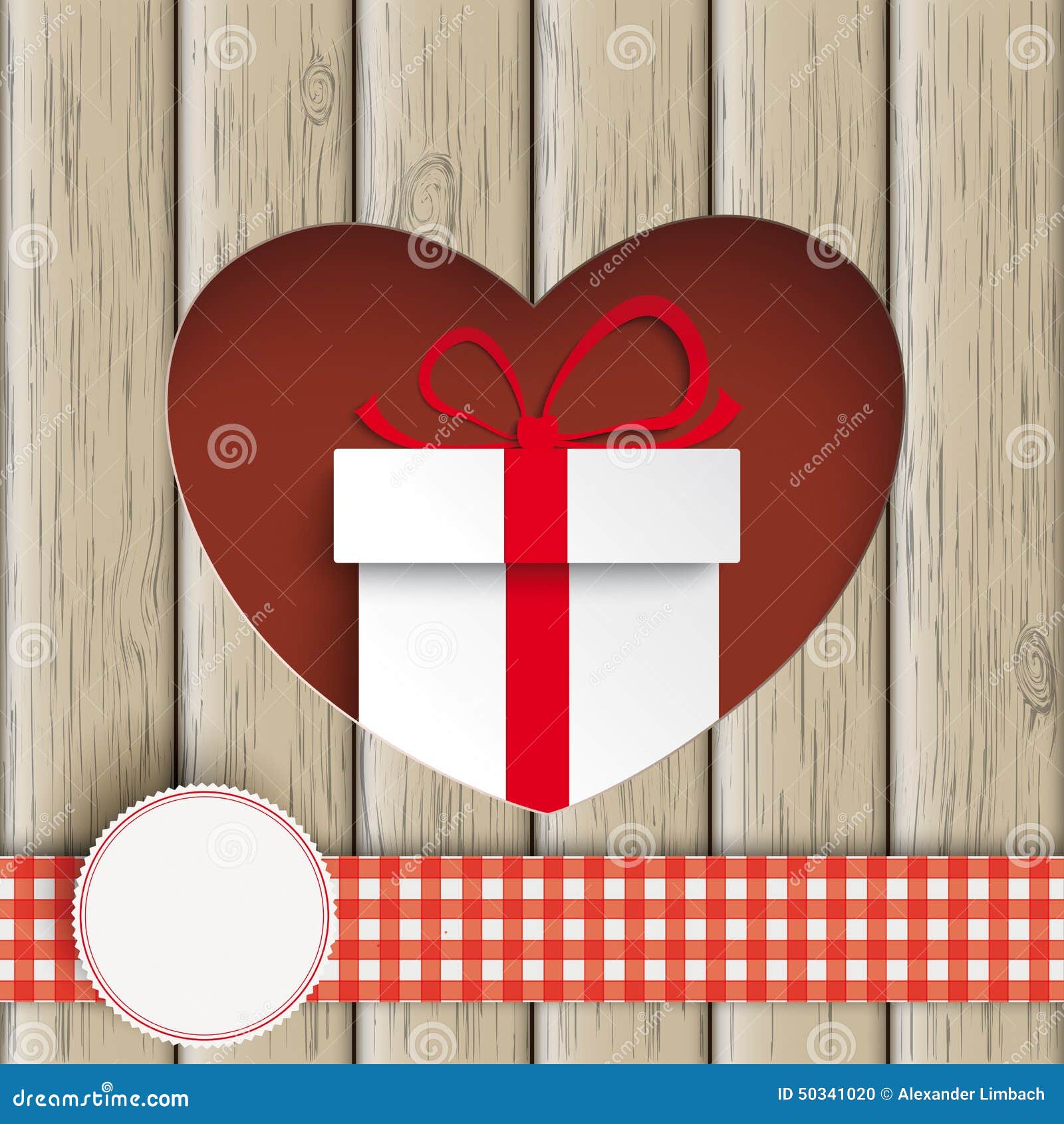 Herz-Loch-Geschenk-Karton vektor abbildung. Illustration von tischdecke ...