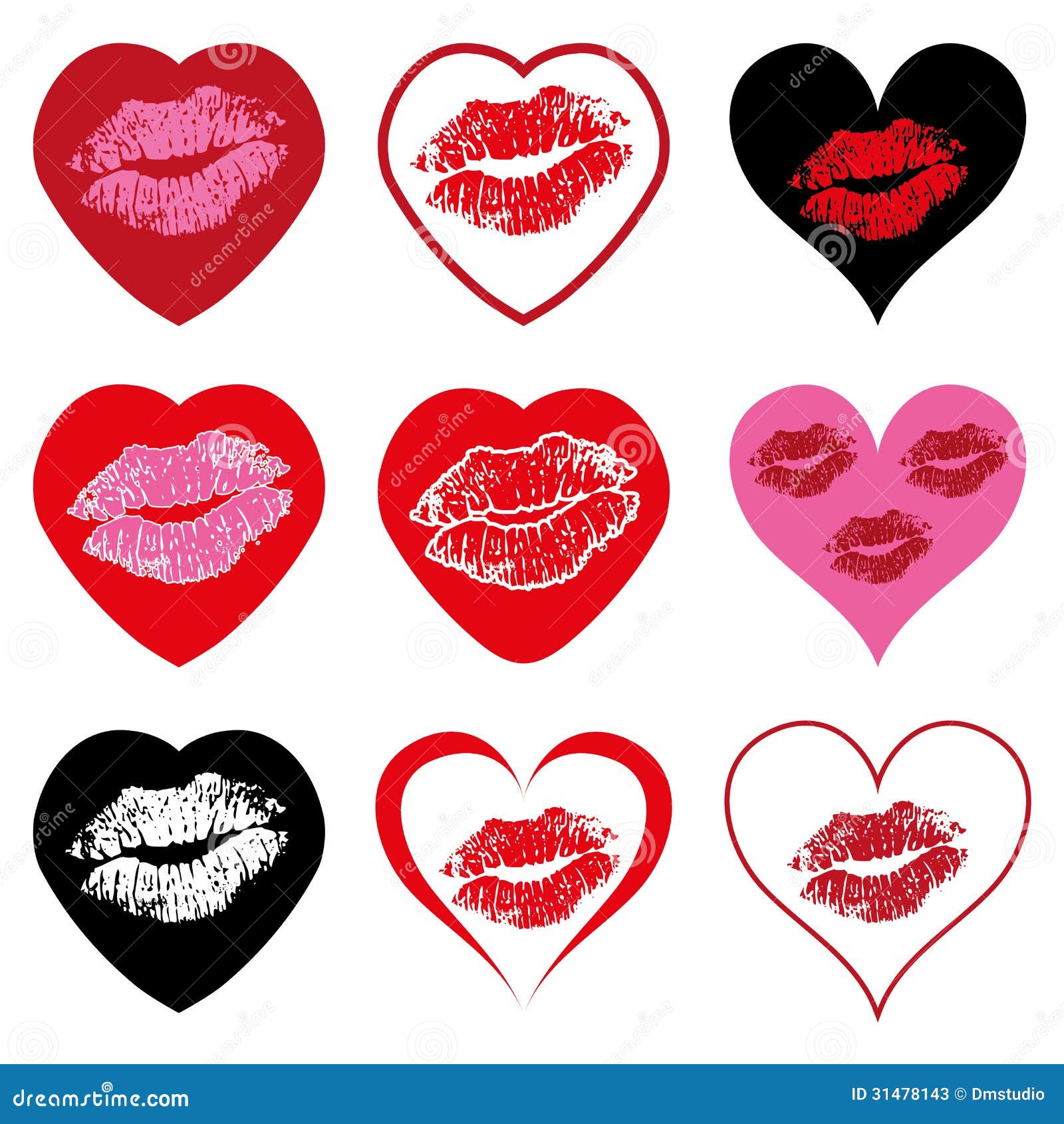 Herzsymbolsatz Stock Illustrationen, Vektoren, & Kliparts - 17 Stock ...