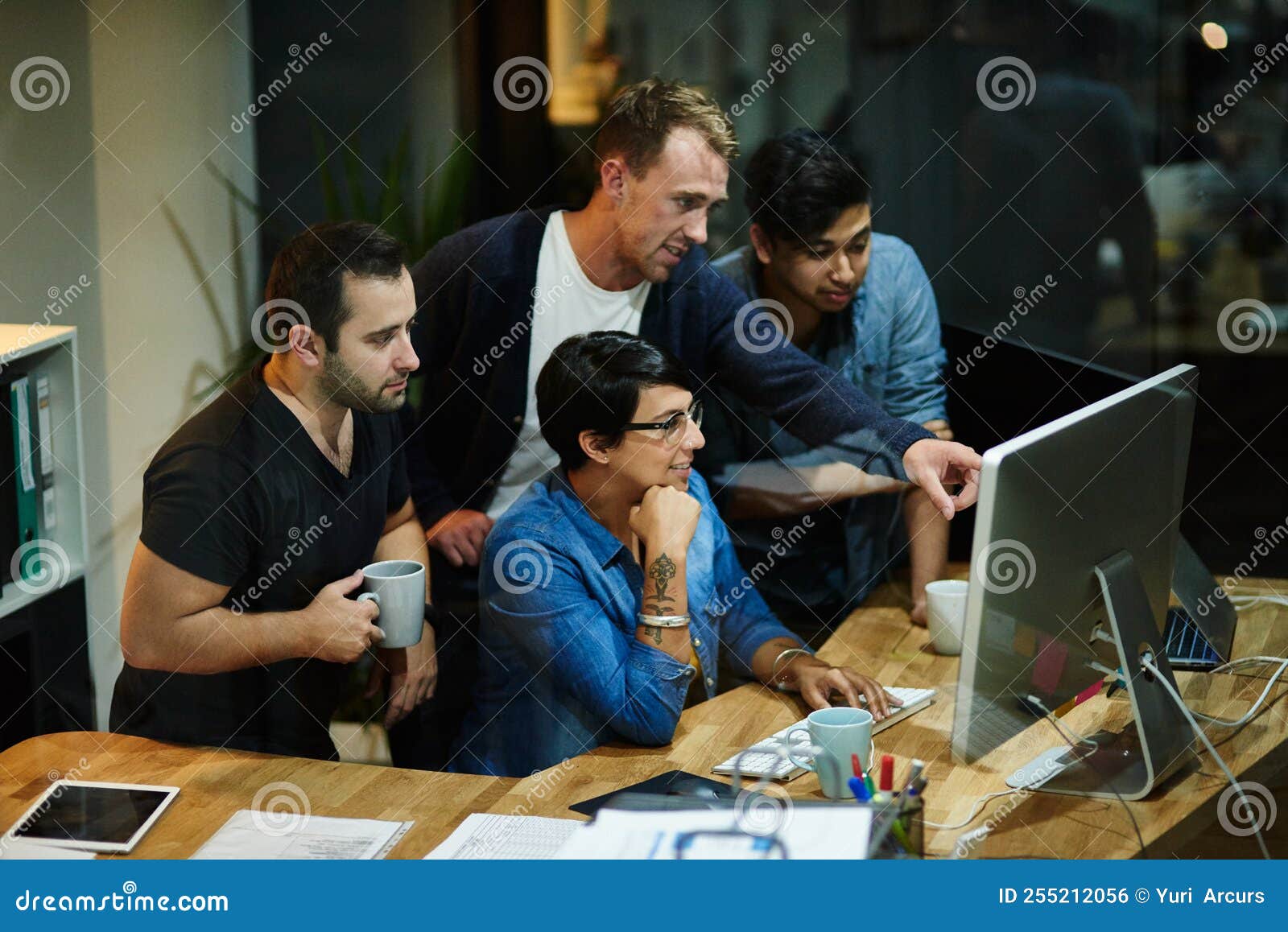 Hes Explaining Their Best Strategy. Employees Working in an Office at ...