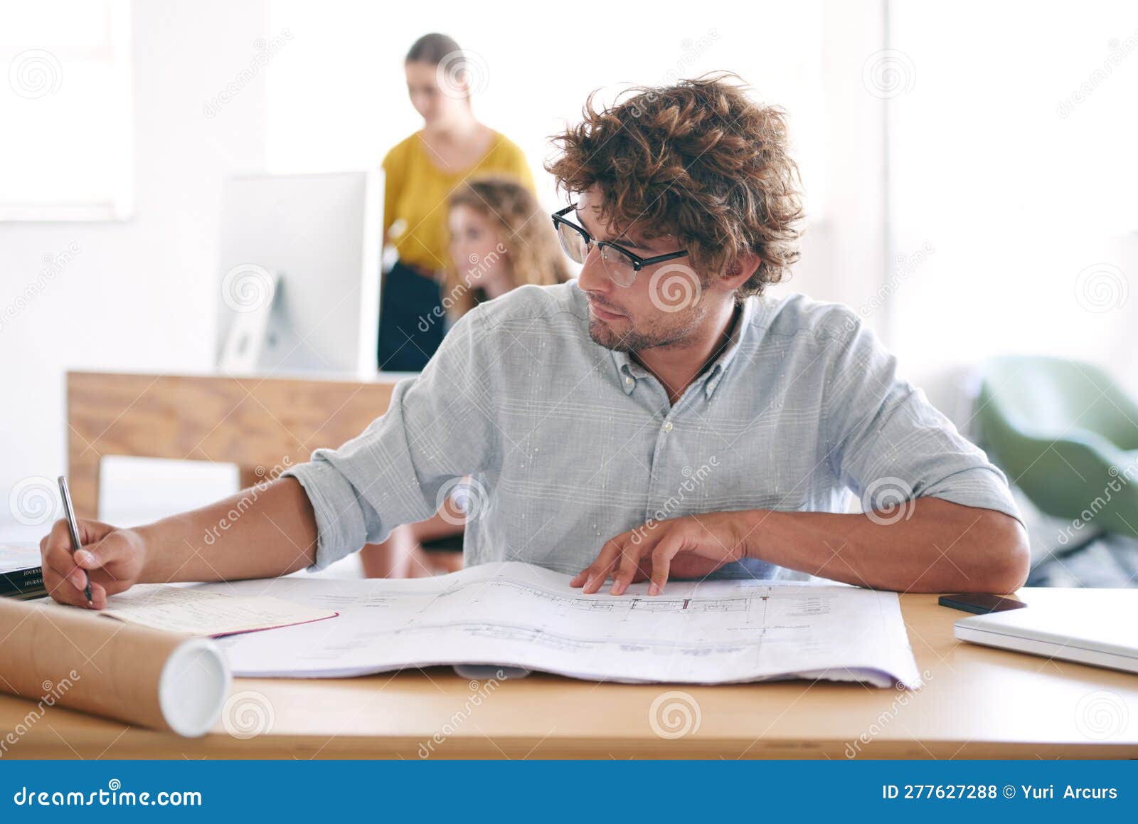 Hes Got so Many Ideas. a Creative Professional Busy Designing in the ...