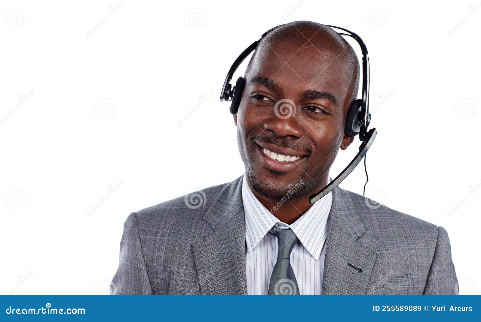 Hes Got a Solution for Every Problem. a Businessman Wearing a Headset ...