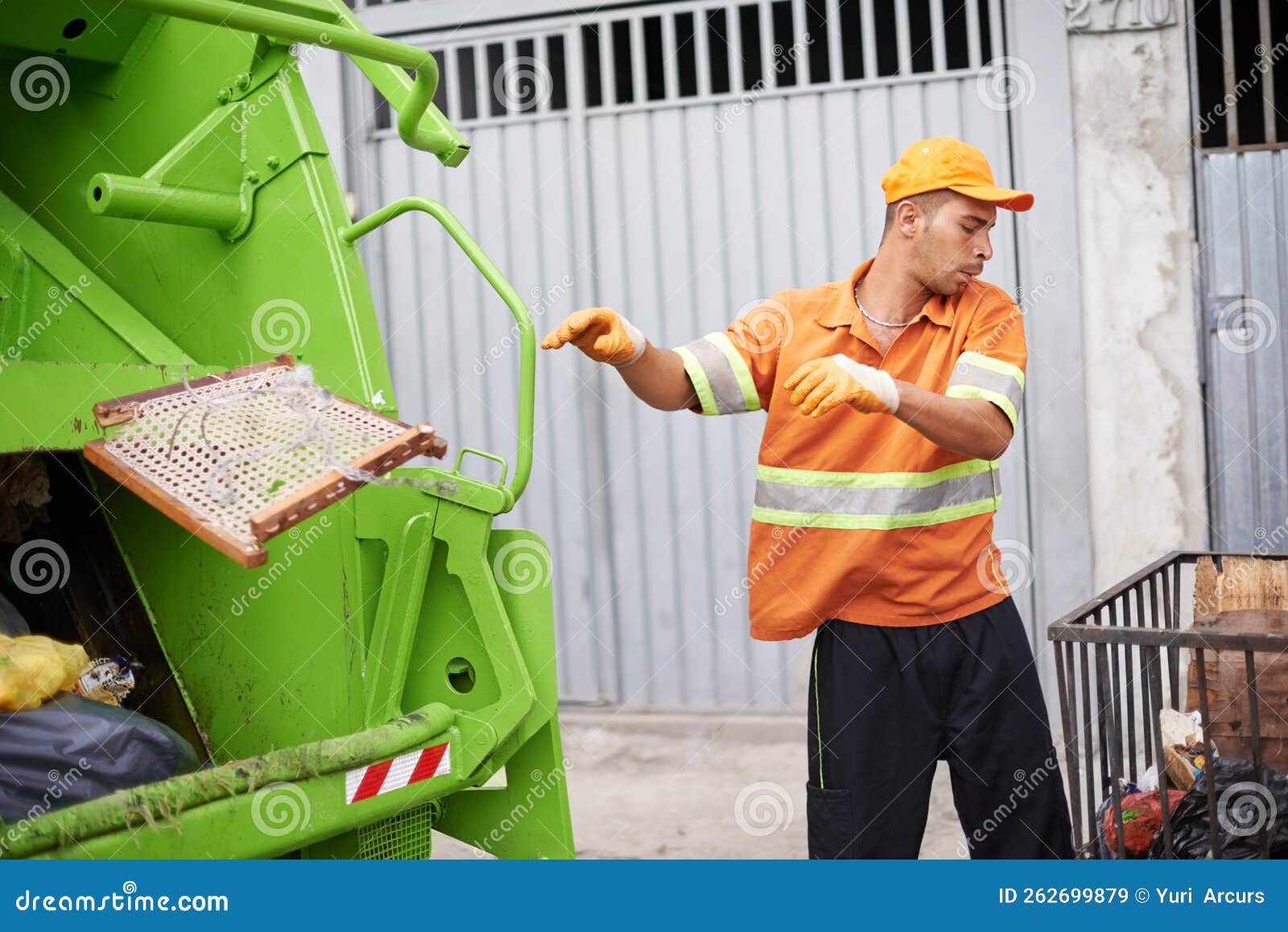 Hes a Hard Worker. a Busy Garbage Collection Worker. Stock Image ...