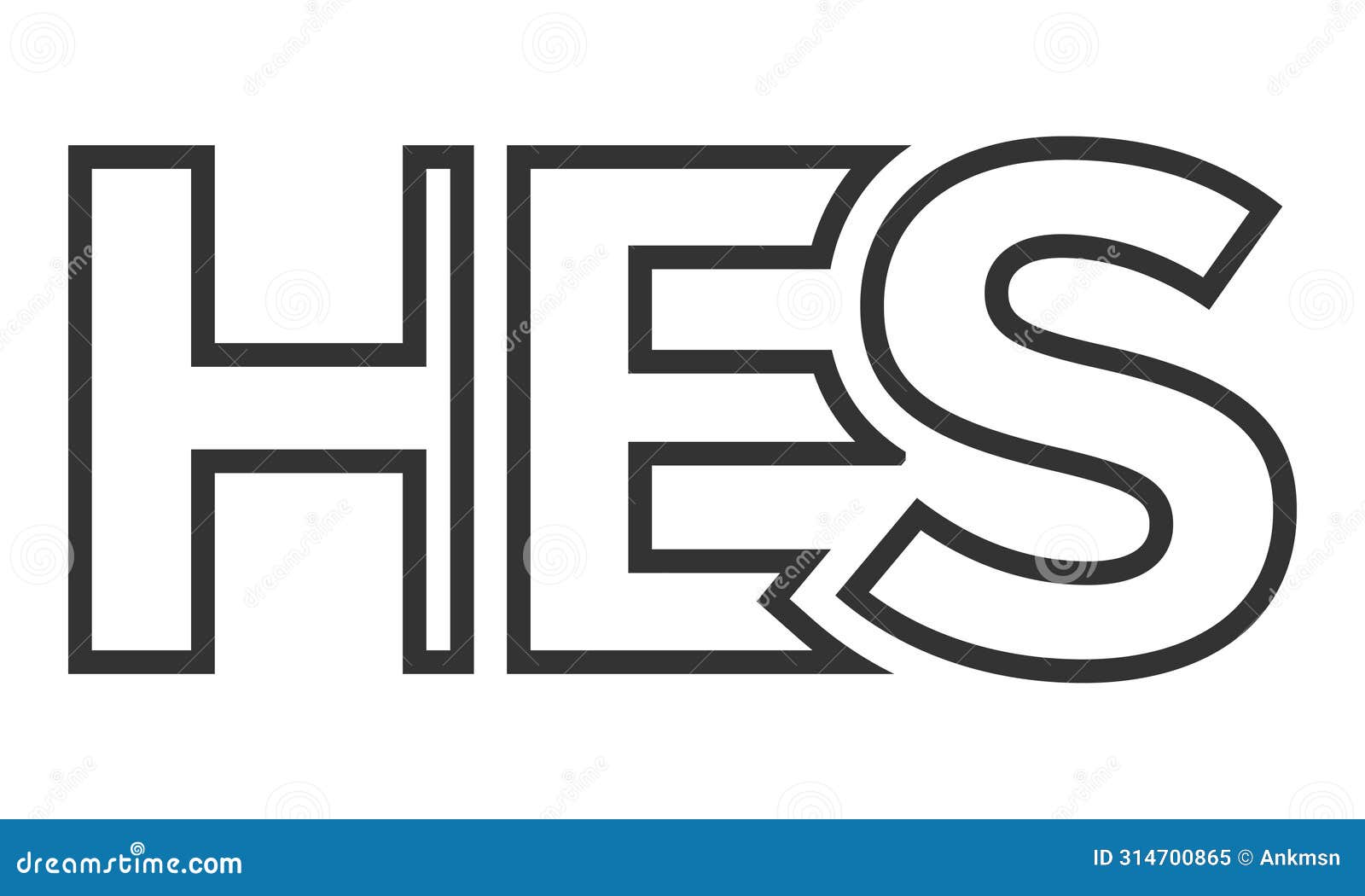 HES Logo Design Template with Strong and Modern Bold Text. Initial ...