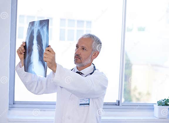 Hes a Pro at Reading X-rays. a Doctor Looking at an X-ray. Stock Photo ...