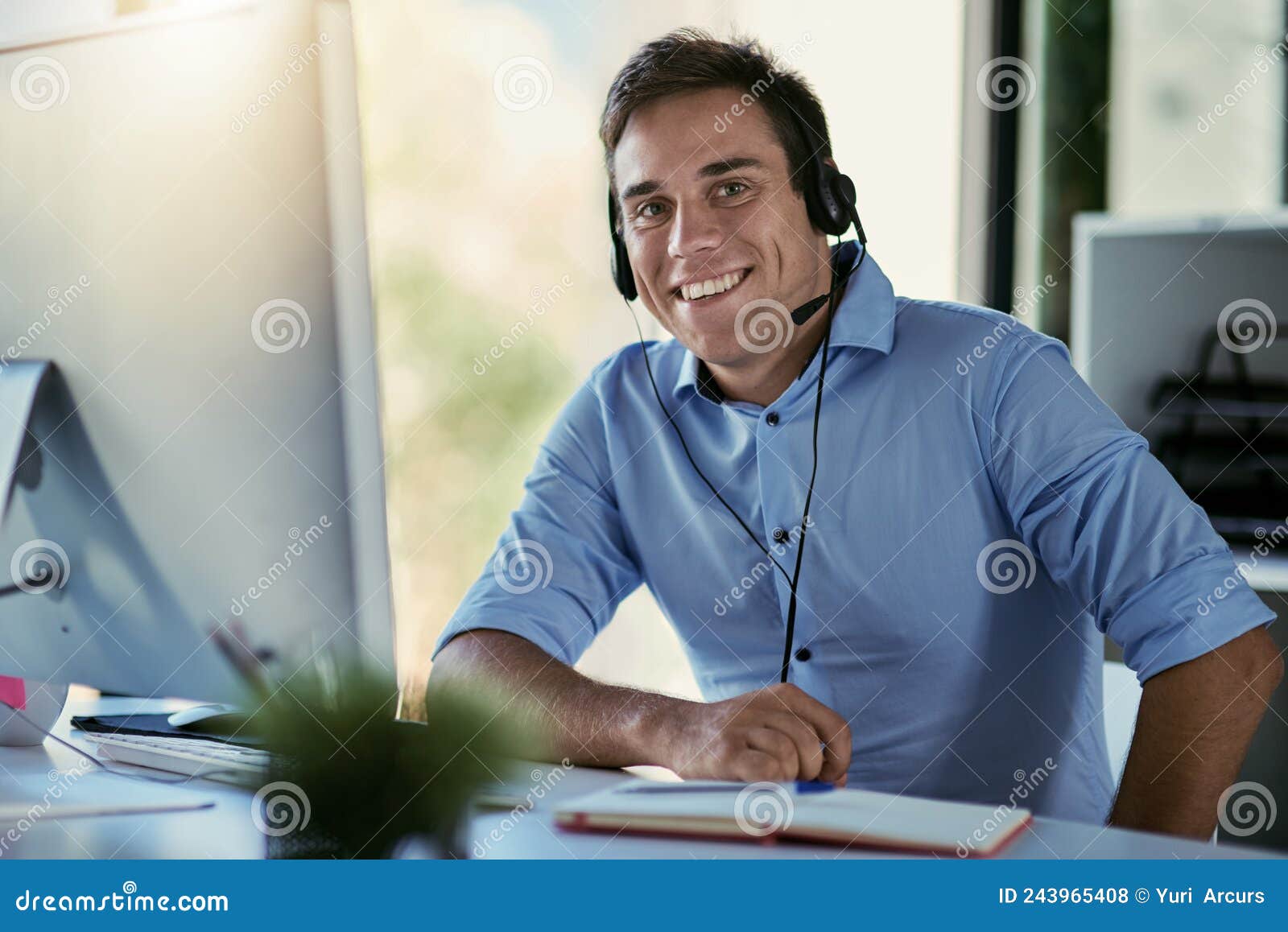 Hes Standing by To Take Your Call. Portrait of a Call Centre Agent ...