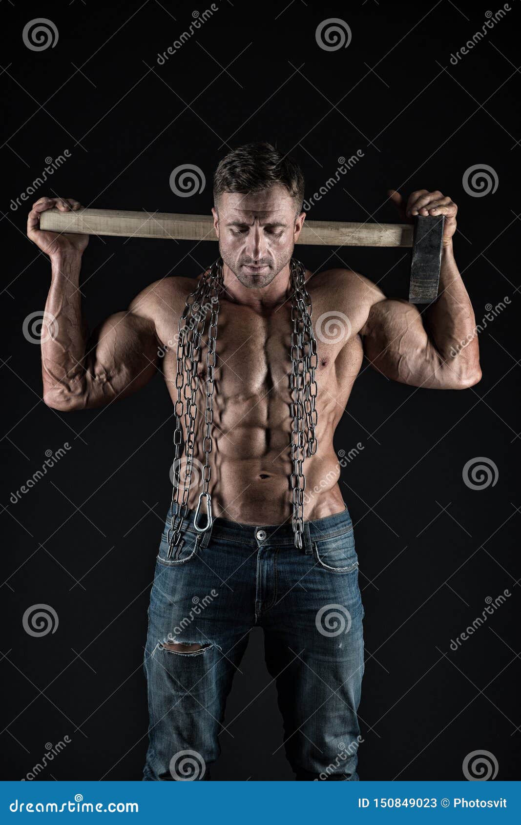 Hes a Workman. Worker on Black Background. Hard Worker Holding Hammer ...