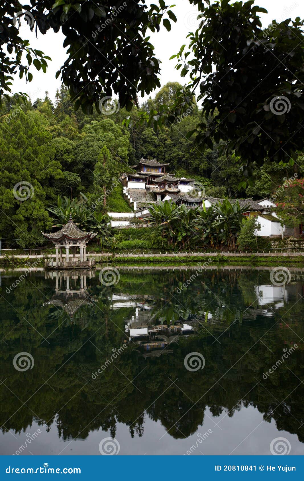 Heshun ancient town stock image. Image of hillside, taoist - 20810841