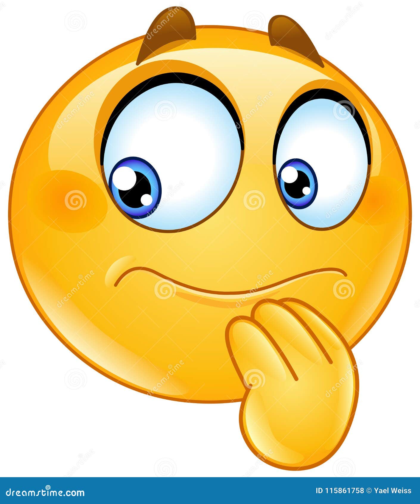 Hesita o emoticon ilustração do vetor. Ilustração de queixo - 115861758