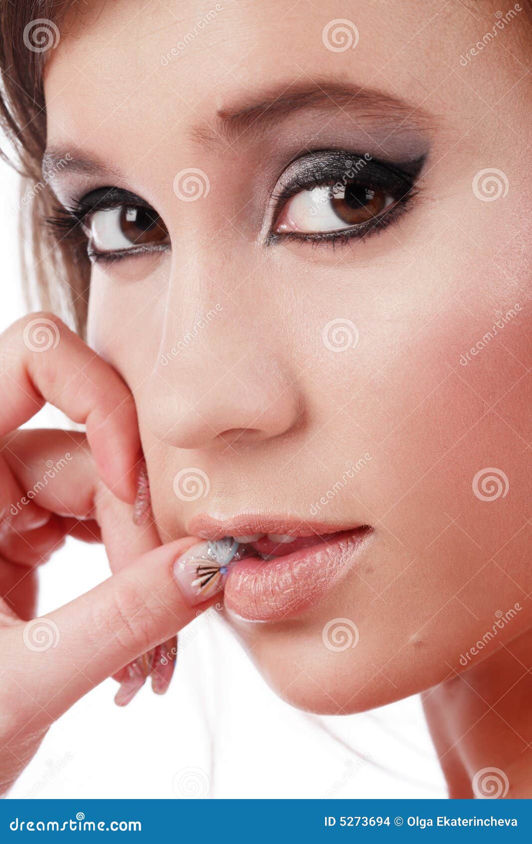 Hesitation stock photo. Image of female, humbleness, eyes - 5273694