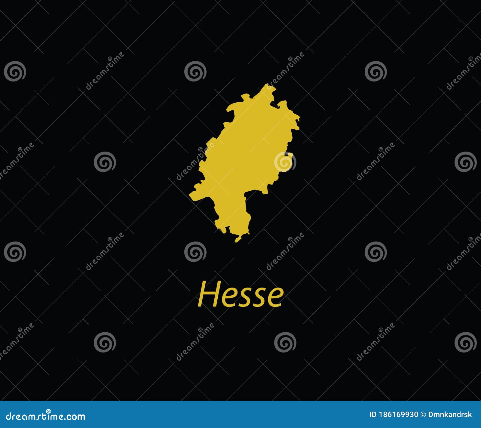 Hesse Outline Map Germany State Stock Vector - Illustration of contour ...