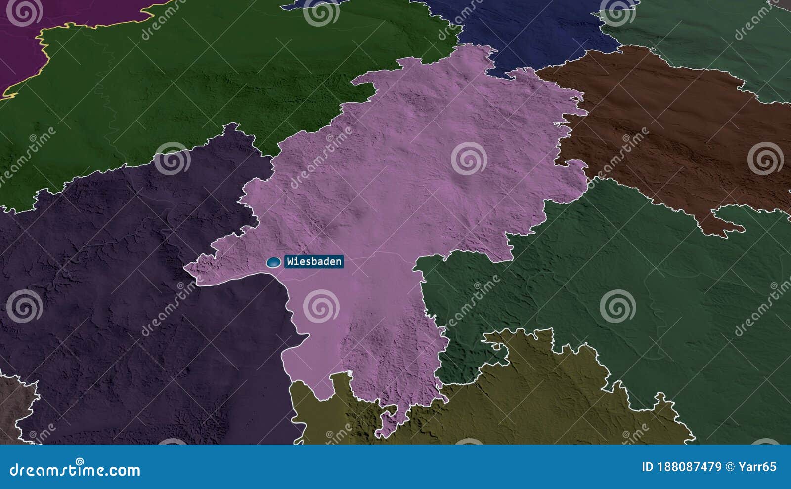 Hessen, Germany - Highlighted with Capital. Administrative Stock ...