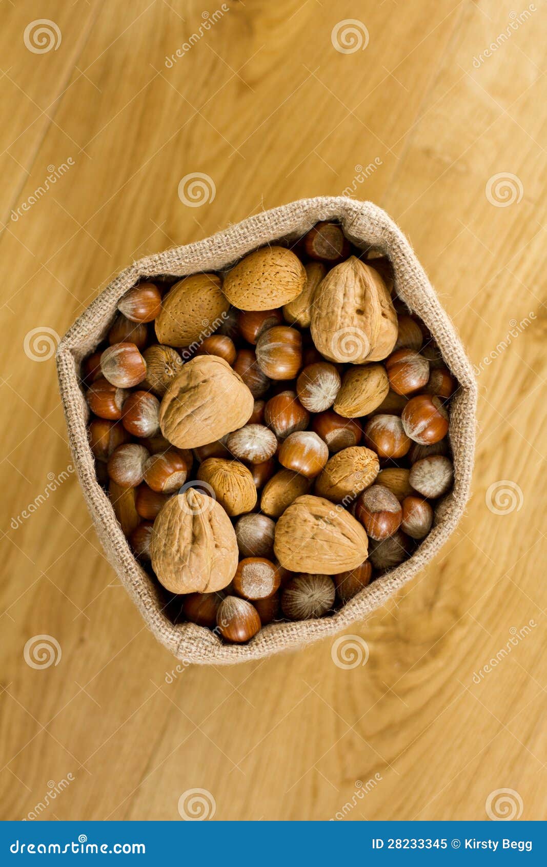 Hessian Sack Full of Nuts stock image. Image of food - 28233345