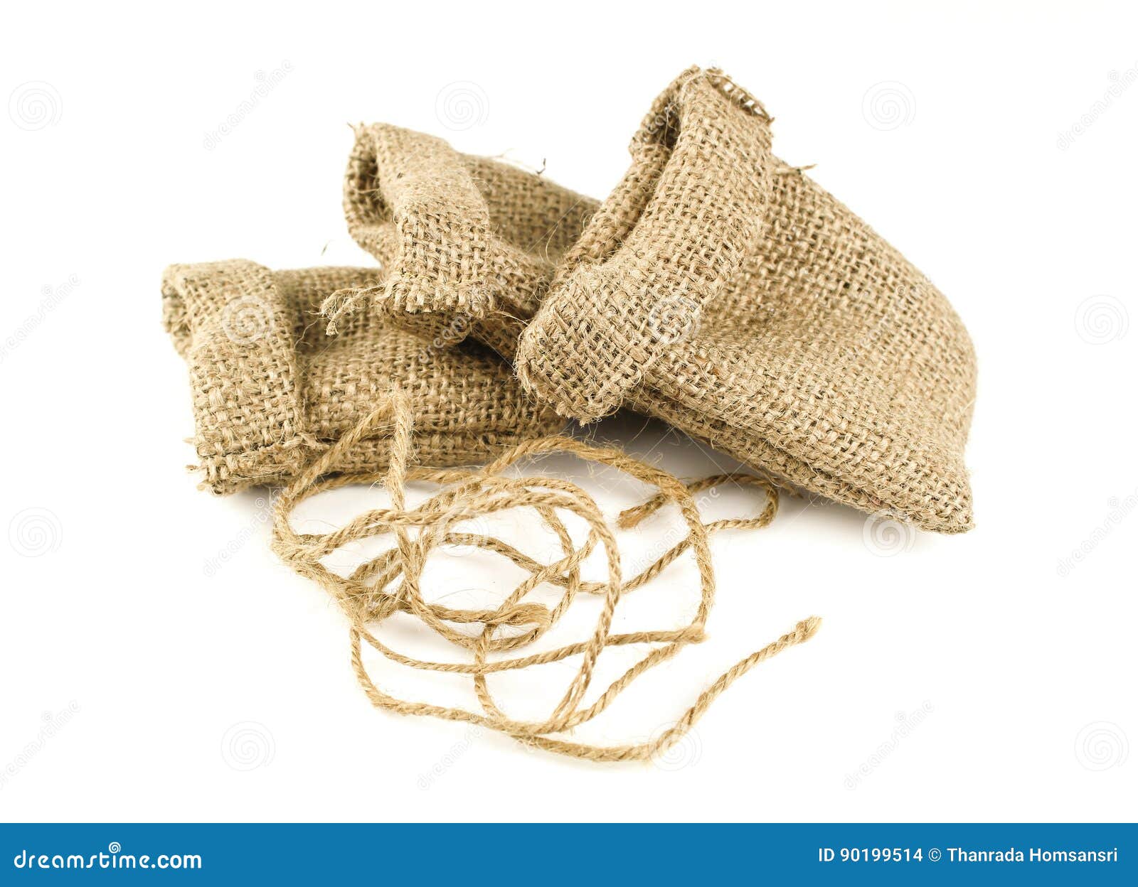 Hessian Sack Tied with String from Low Perspective Stock Photo - Image ...