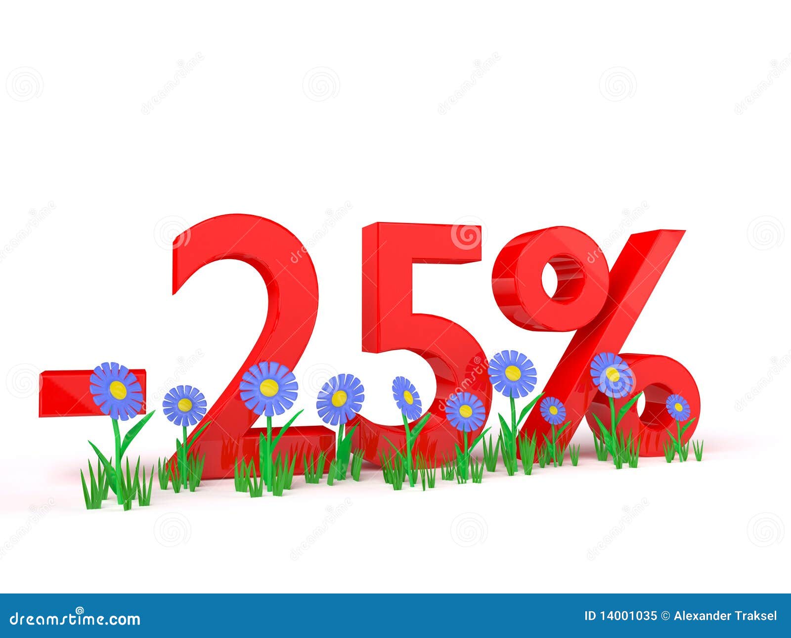Het 3D Teruggeven Van Minus 25 Percenten Op Wit Stock Illustratie ...