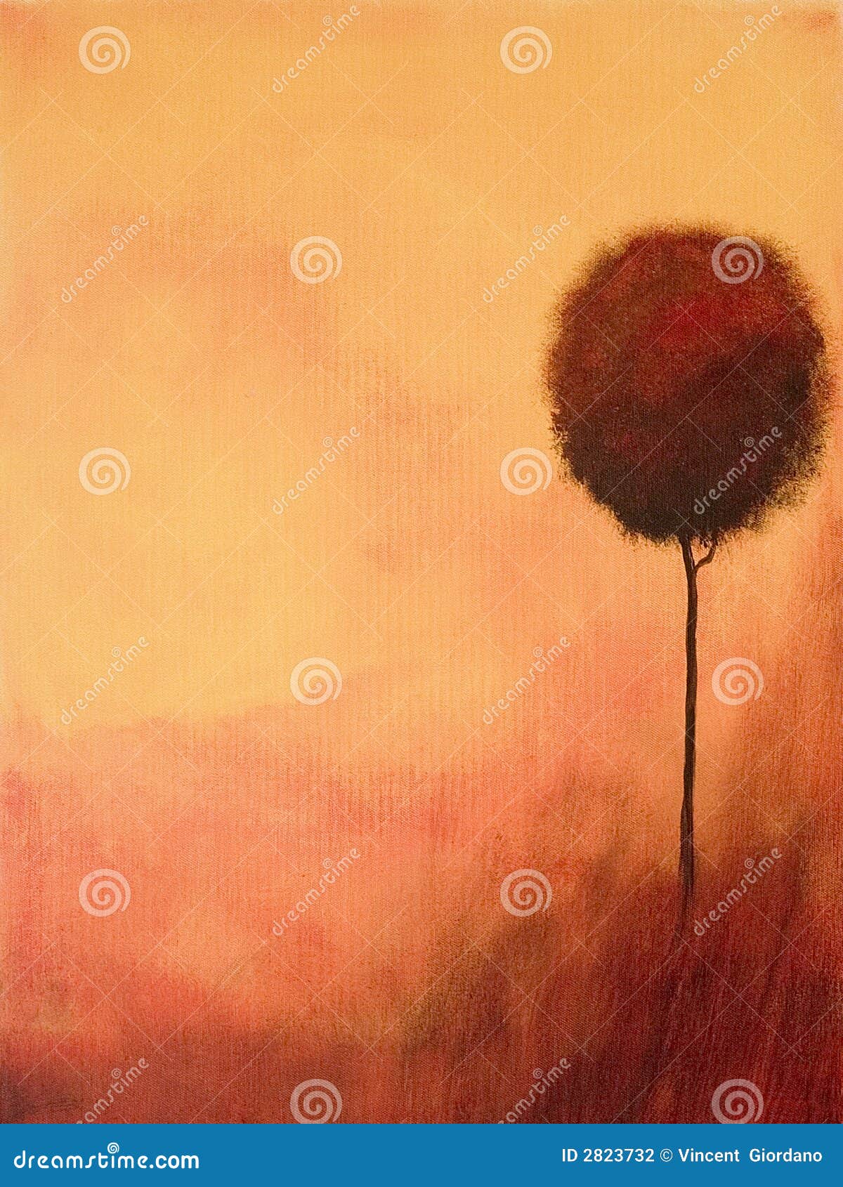 Het Abstracte Schilderen Van Een Boom Stock Illustratie - Illustration ...