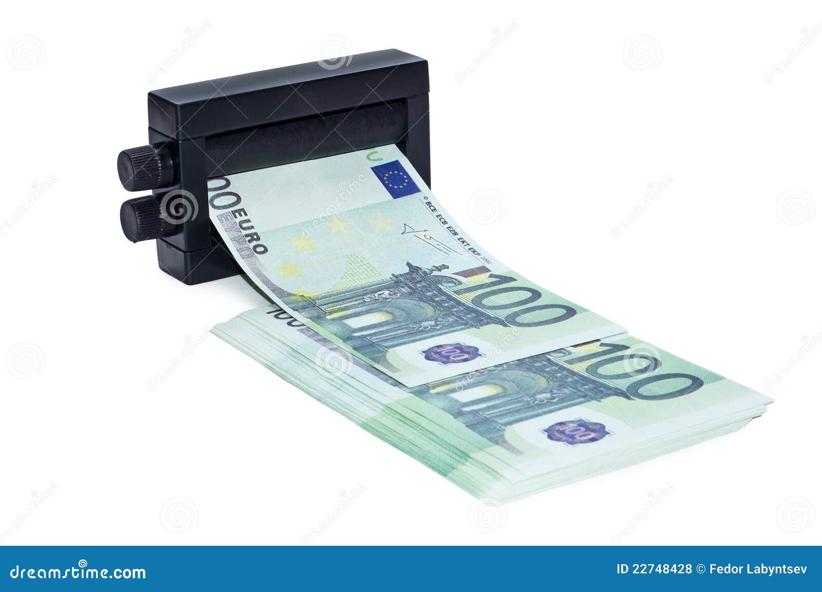 Het Af:drukken Van De Machine Geld Stock Foto - Image of bankiers ...