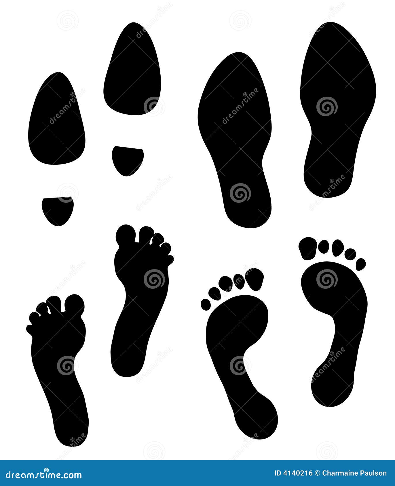 Het Af:drukken van de voet vector illustratie. Illustration of mens ...