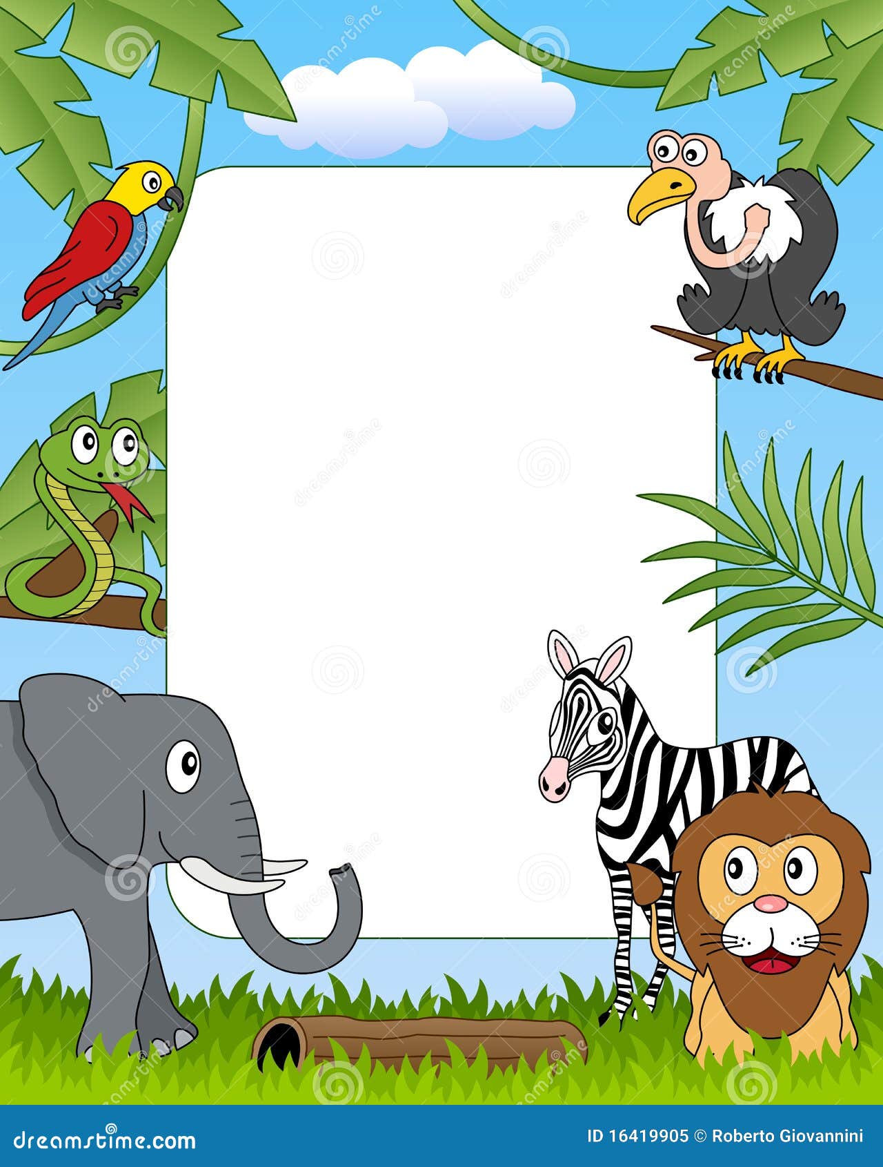 Het Afrikaanse Frame Van De Foto Van Dieren [4] Vector Illustratie ...