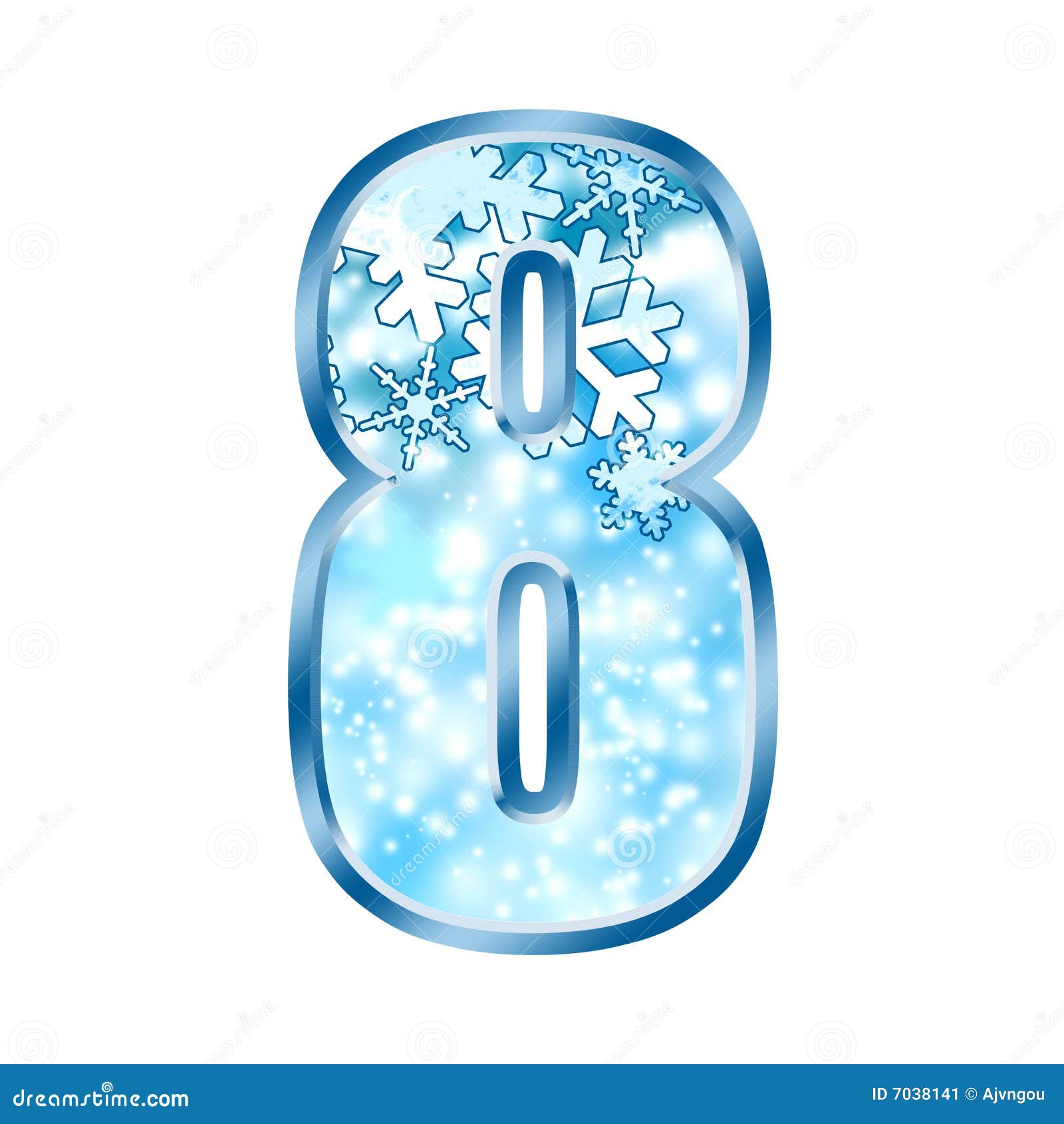 Het Alfabet Nummer 8 Acht Van De Winter Stock Illustratie ...