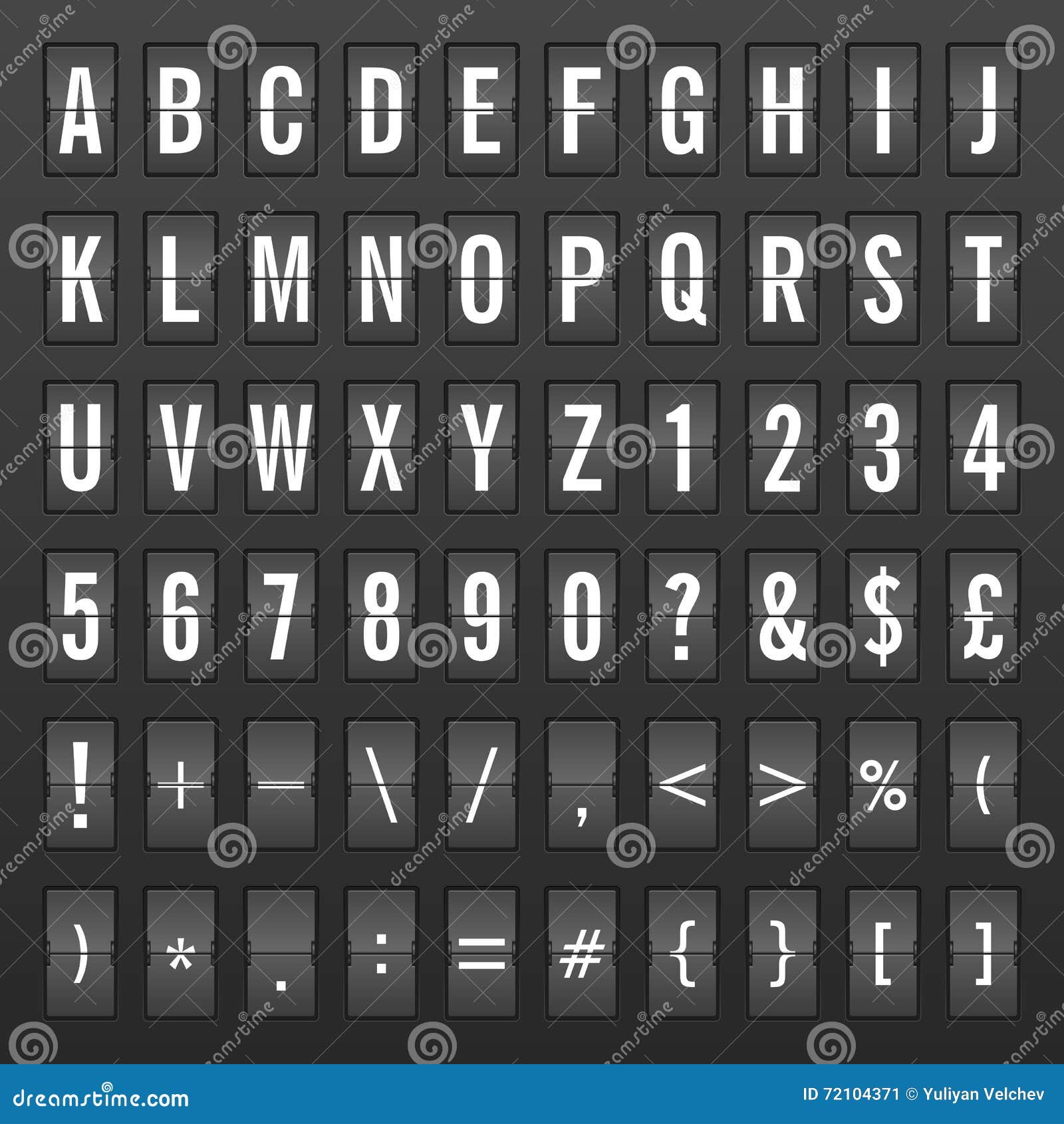 Het alfabet van de tikklok vector illustratie. Illustration of type ...