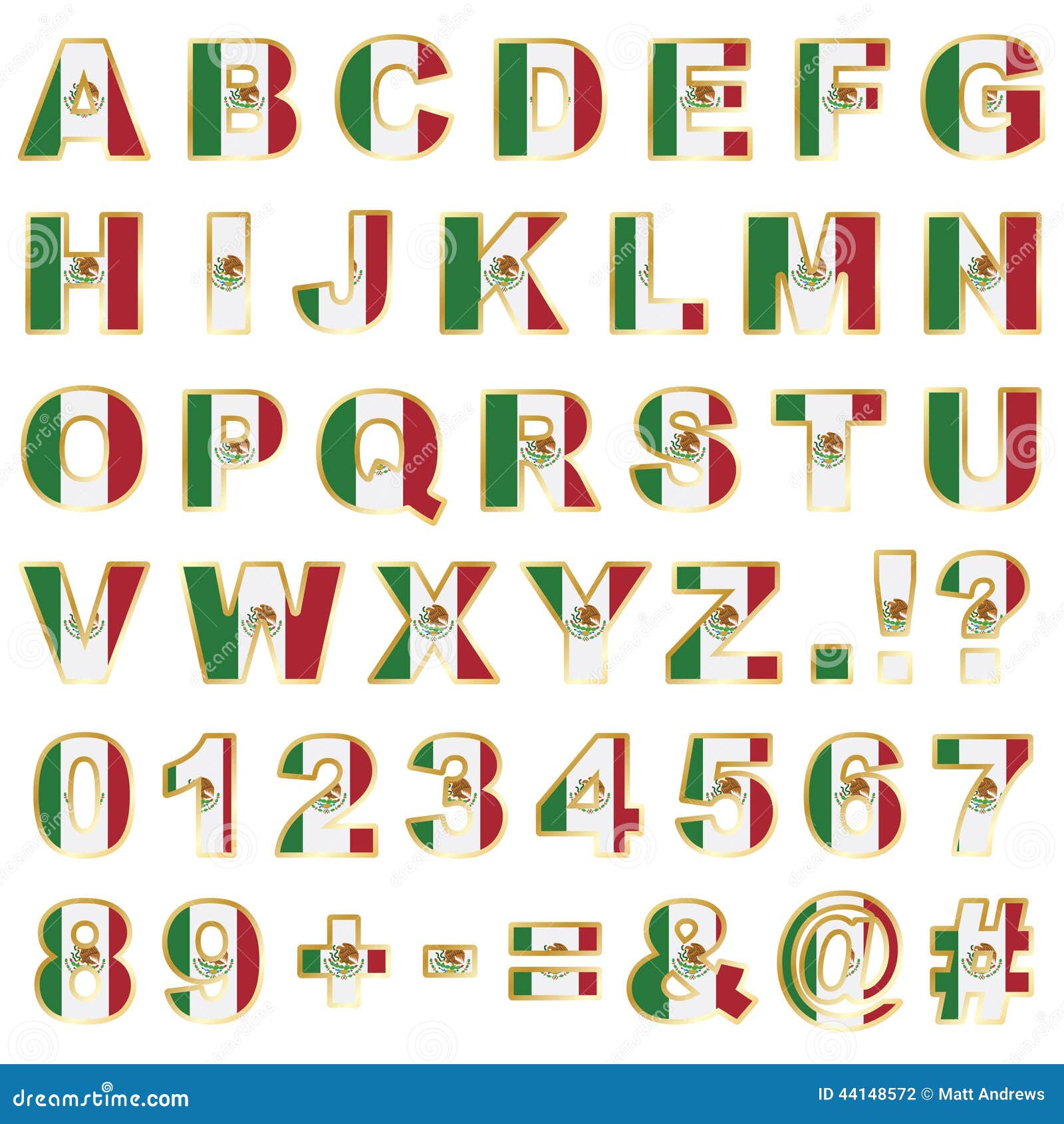 Het alfabet van Mexico vector illustratie. Illustration of tekst - 44148572
