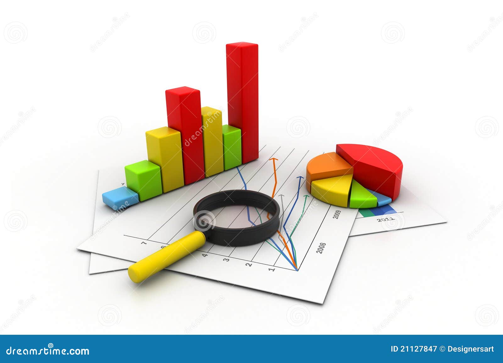 Het Bedrijfs Grafiek Analyseren Stock Illustratie - Illustration of ...