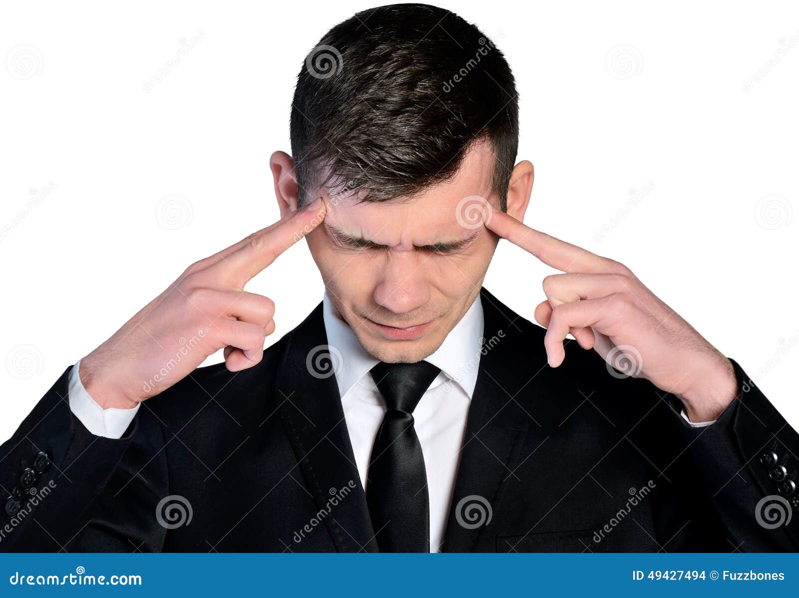 Het bedrijfs mens denken stock foto. Image of uitdrukking - 49427494