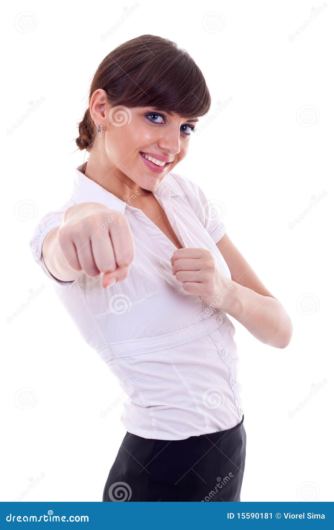 Het bedrijfs vrouw vechten stock afbeelding. Image of sterkte - 15590181