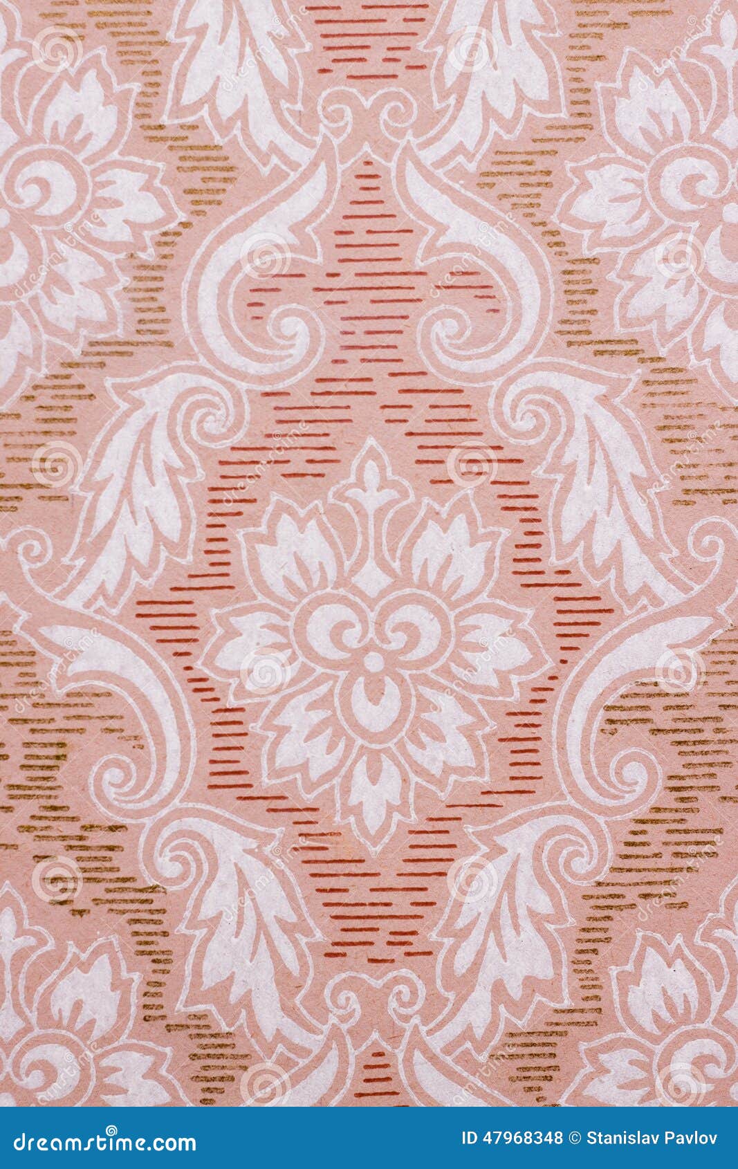 Het Beeld Van Oud Behang Met Doorbladert En Bloeit Stock Illustratie ...