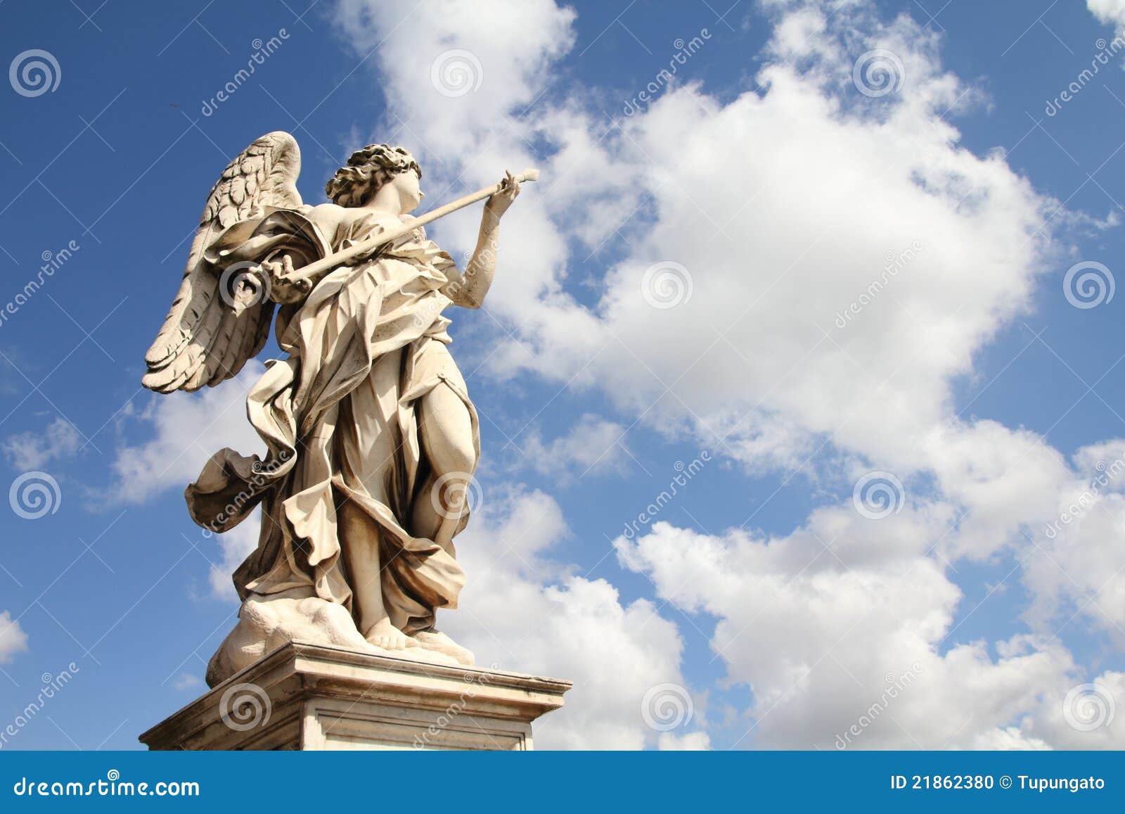 Het Beeldhouwwerk Van De Engel in Rome Stock Foto - Image of bestemming ...