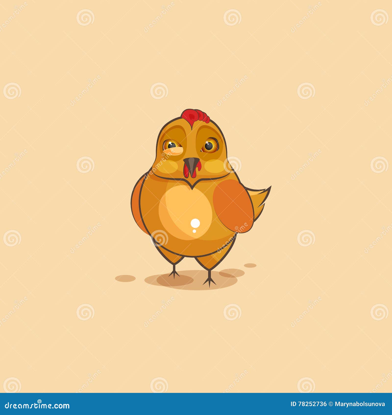 Het Beeldverhaal Boze Kip Van Het Emojikarakter Vector Illustratie ...