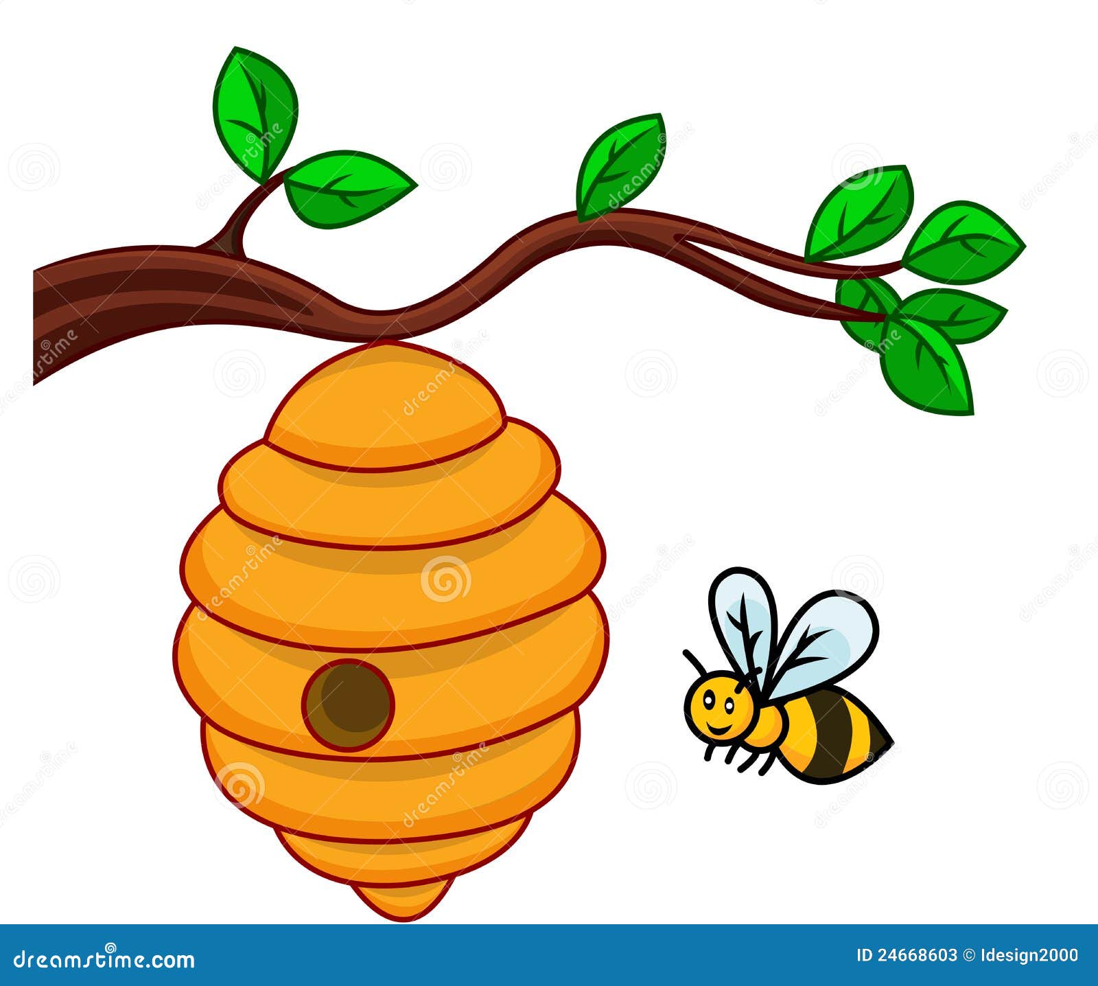 Het Beeldverhaal Van De Bij Vector Illustratie - Illustration of honing ...