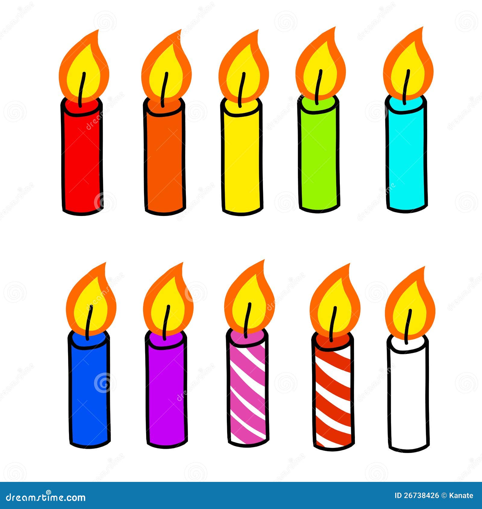 Het Beeldverhaal Van De Kaars. Vector Illustratie - Illustration of ...