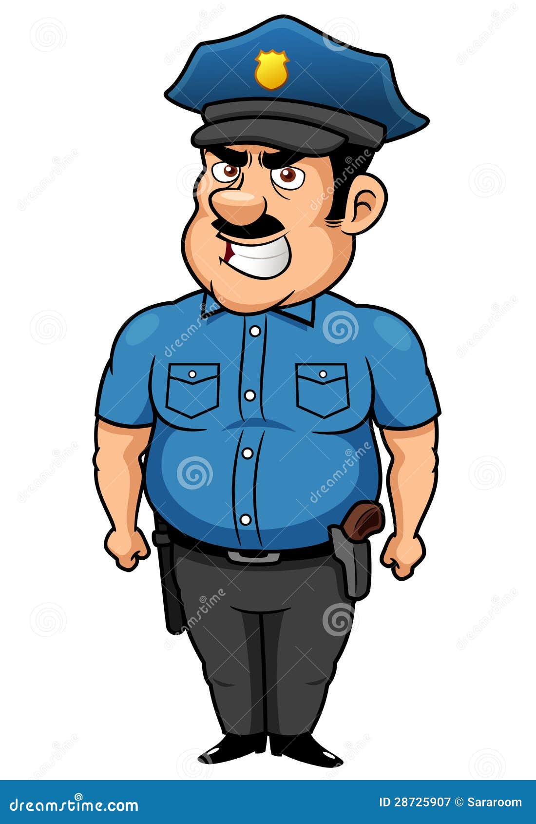 Het Beeldverhaal Van De Politieagent Vector Illustratie - Illustration ...