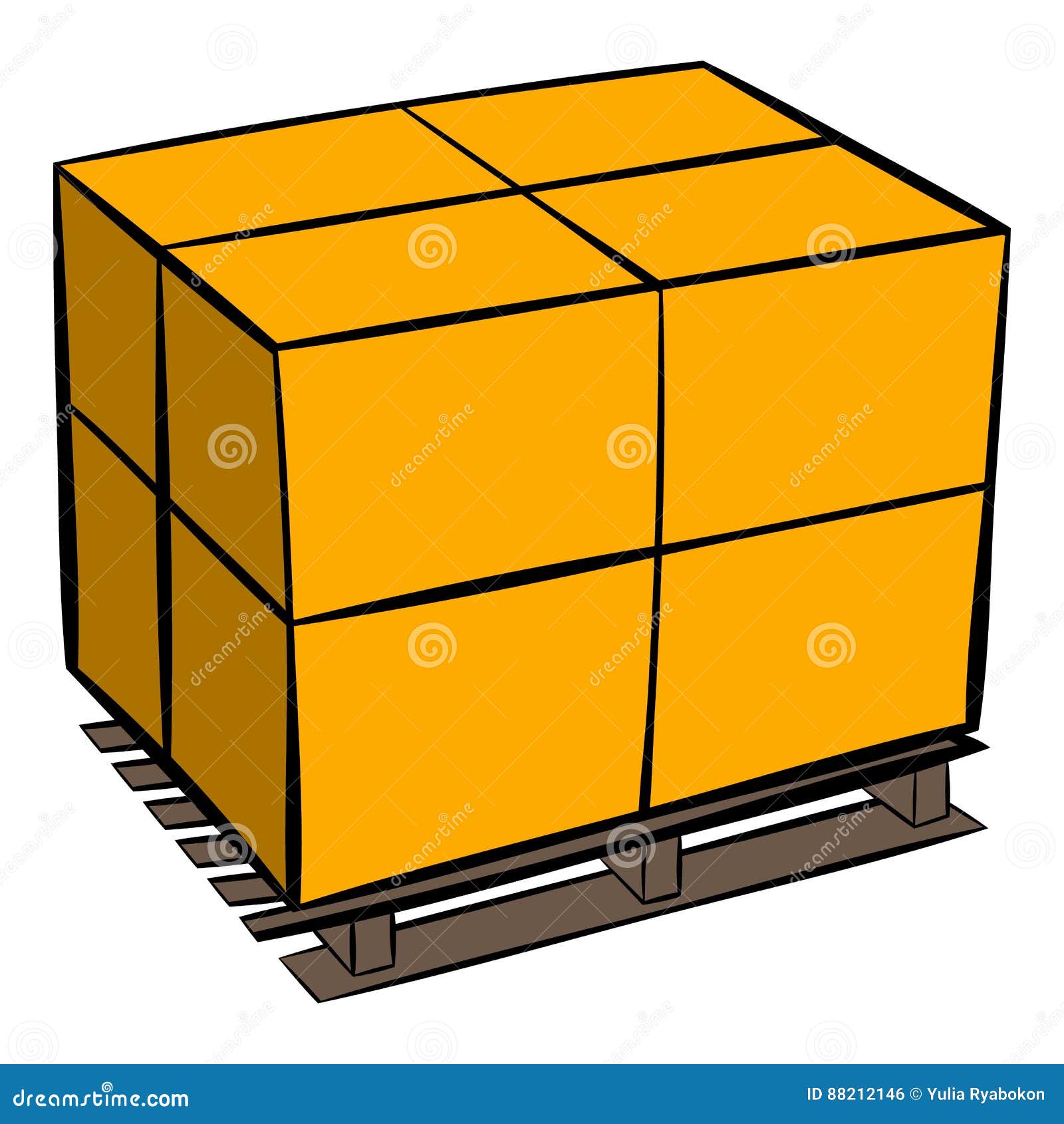 Het Beeldverhaal Van Het Palletpictogram Vector Illustratie ...