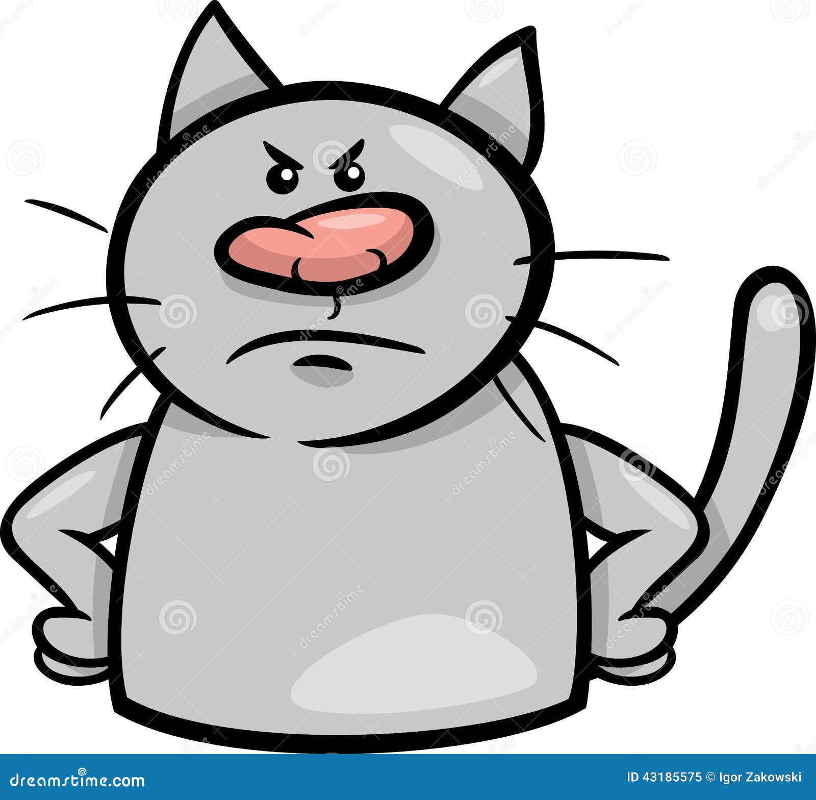 Het Beeldverhaalillustratie Van De Stemmings Boze Kat Vector ...