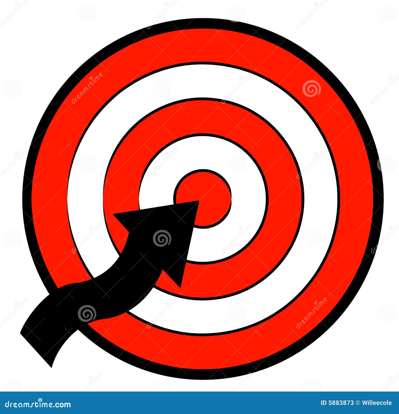 Het bereiken van een doel vector illustratie. Illustration of pijl ...